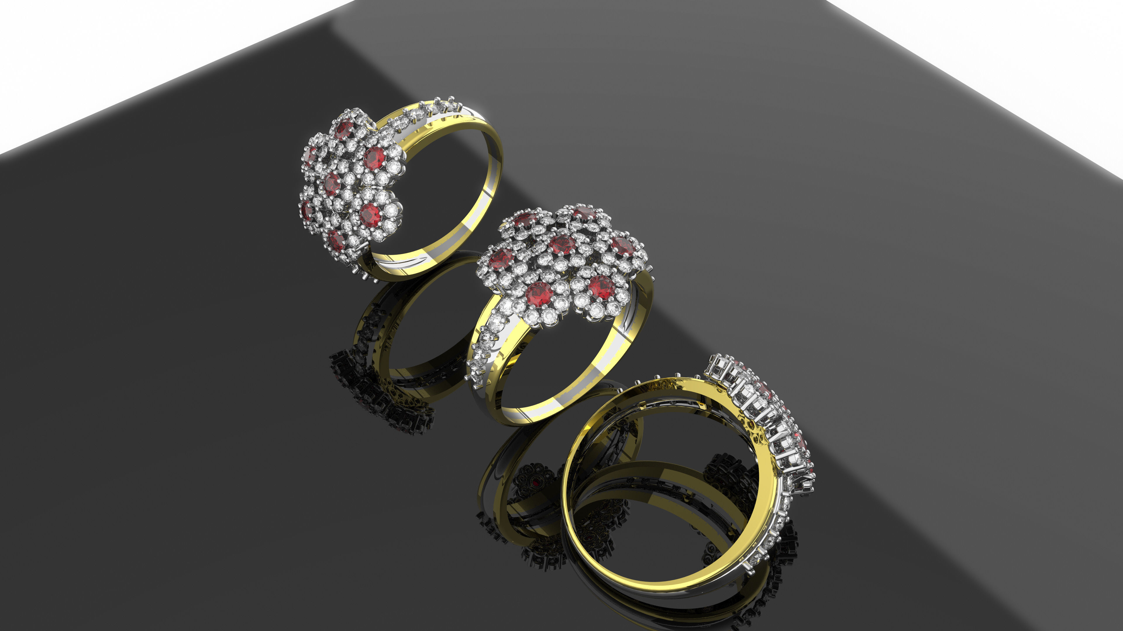 Ring with central flower 3D model | CGTrader