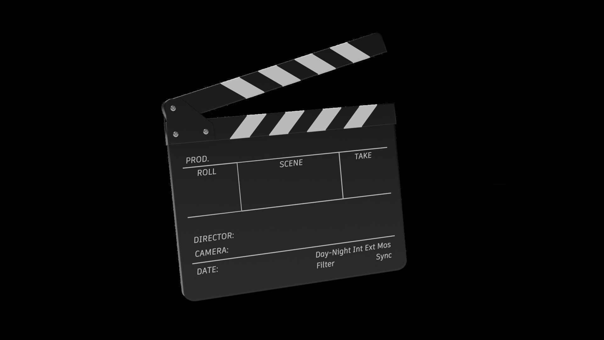 3D model of film reel movies clapper and popcorn 3D model | CGTrader