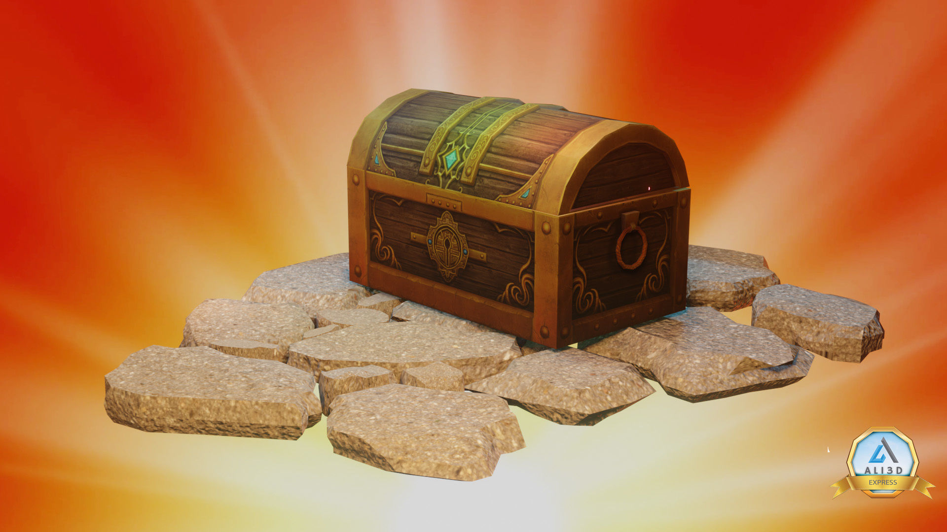 3D model Futuristic Loot Treasure Box Animated VR / AR / low-poly ...