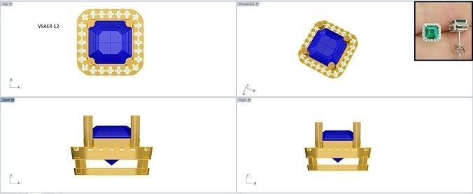 Earrings cad file 3D model 3D printable | CGTrader
