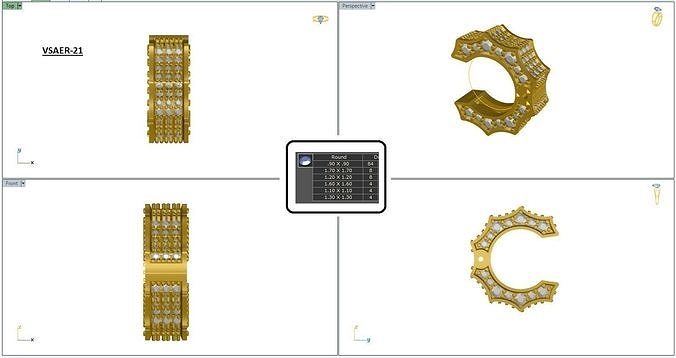 Earrings cad file 3D model 3D printable | CGTrader