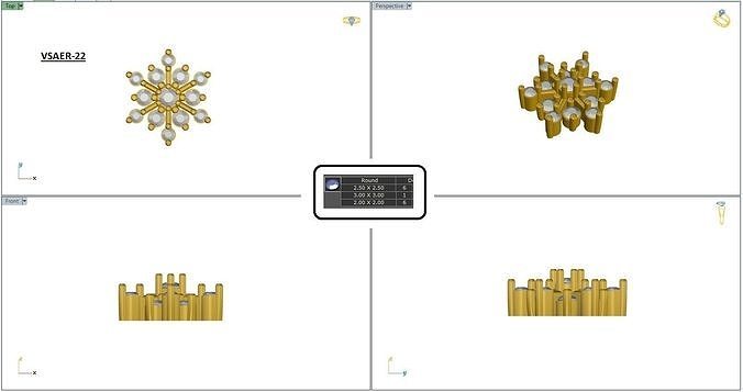 Earrings cad file 3D model 3D printable | CGTrader