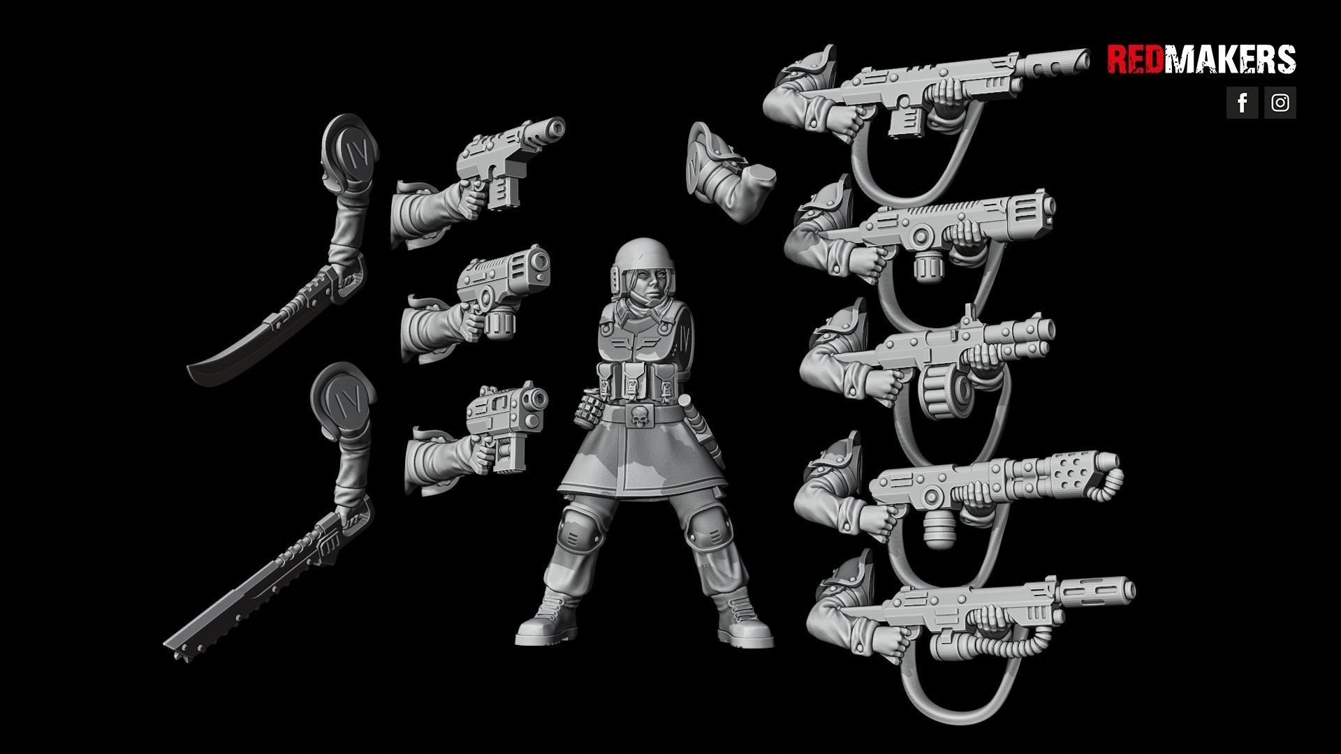 Shock Troops - Female Command Squad of the Imperial Force 3D model 3D printable | CGTrader