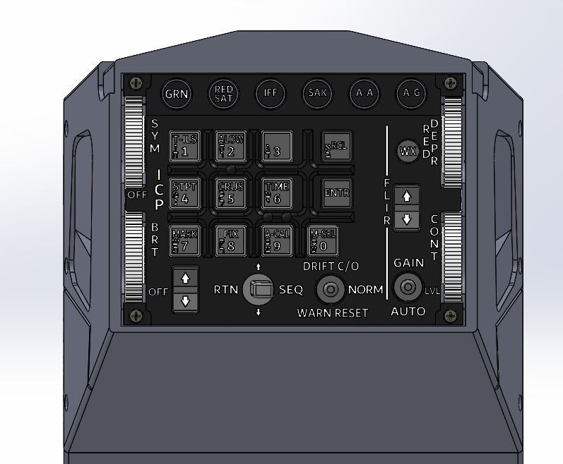 F-16 ICP for PC simulations with electronics parts fitted 3D model 3D ...