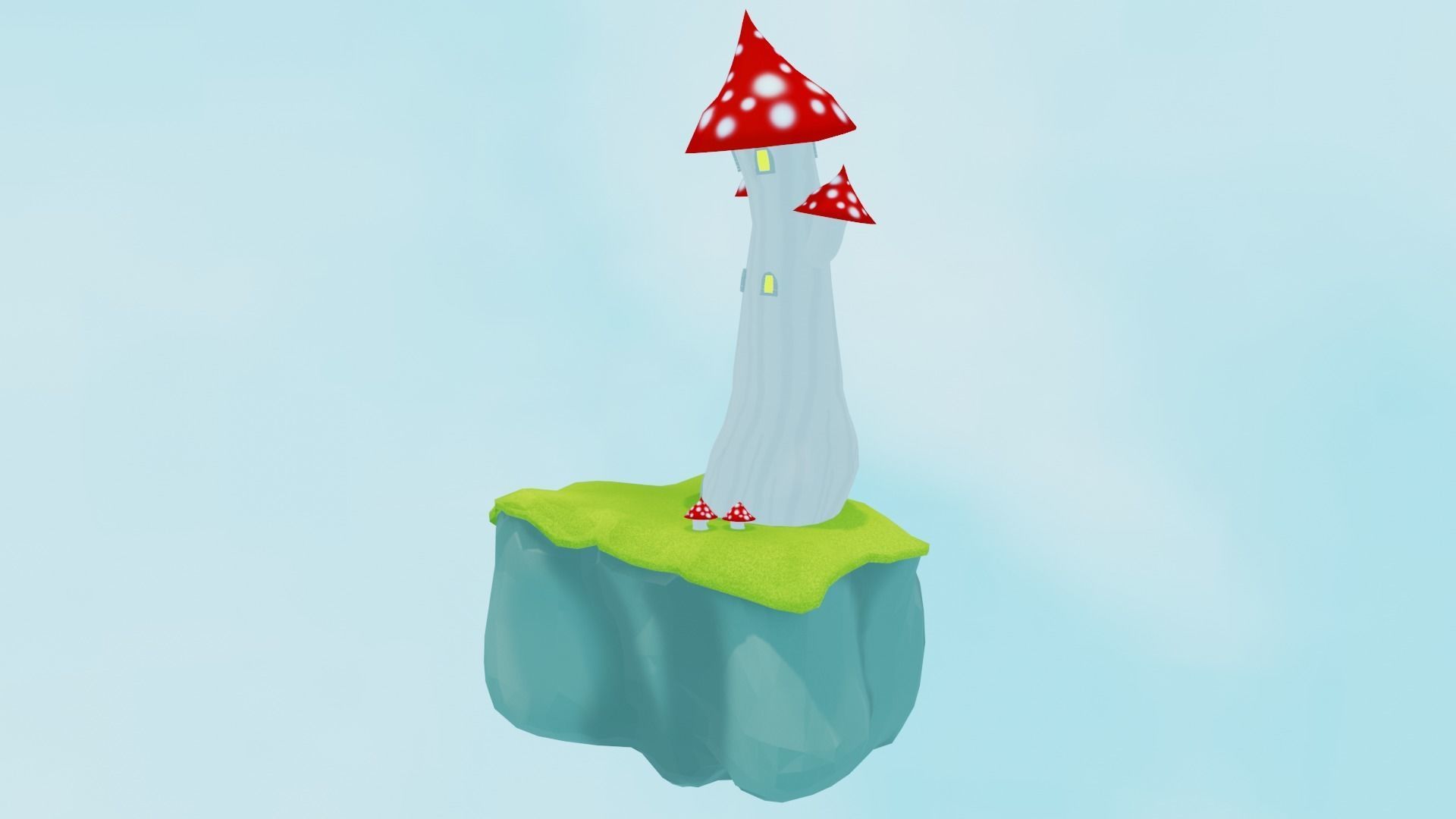 3D model Mushroom Wizards Tower VR / AR / low-poly | CGTrader
