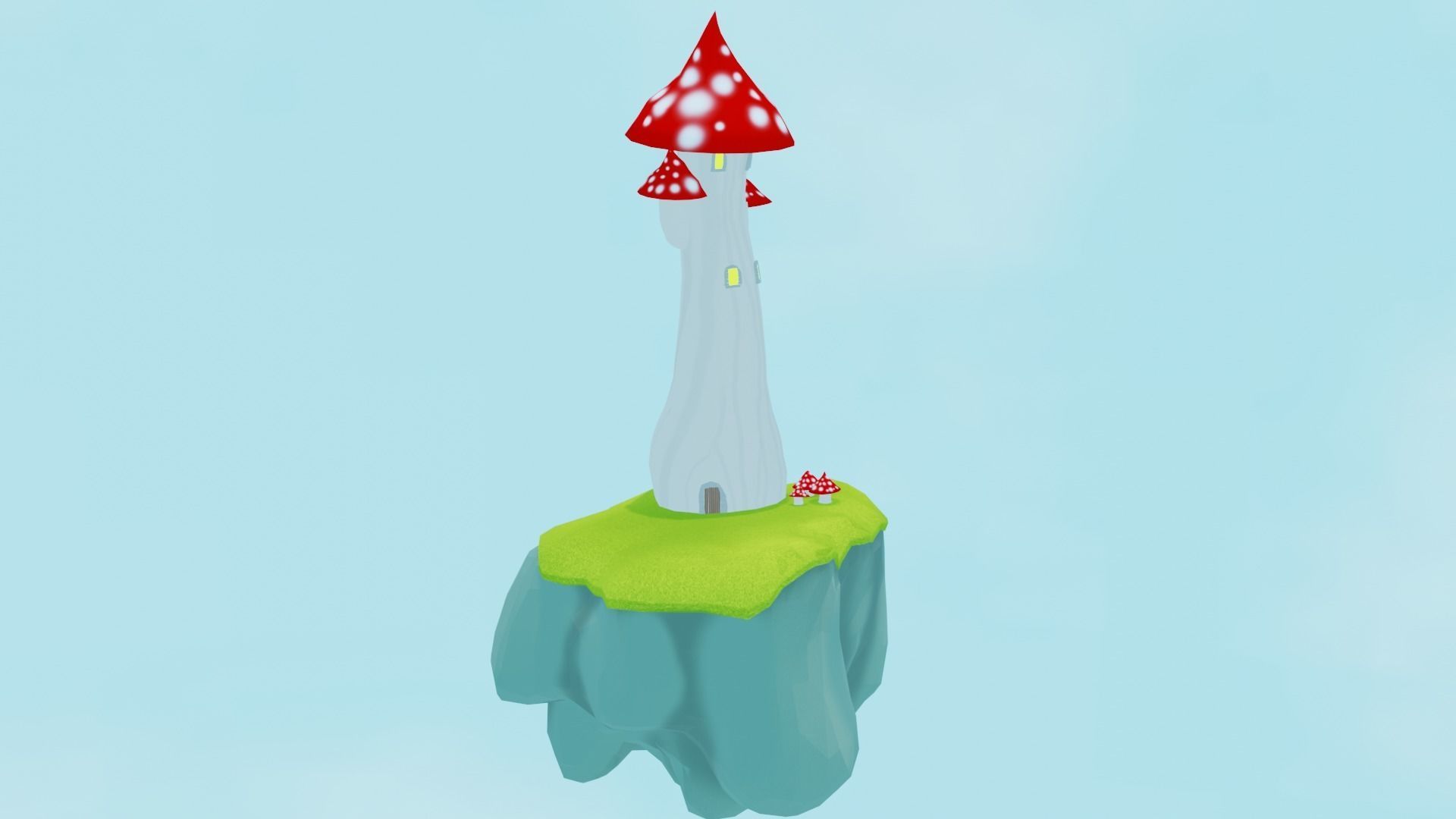 3D model Mushroom Wizards Tower VR / AR / low-poly | CGTrader