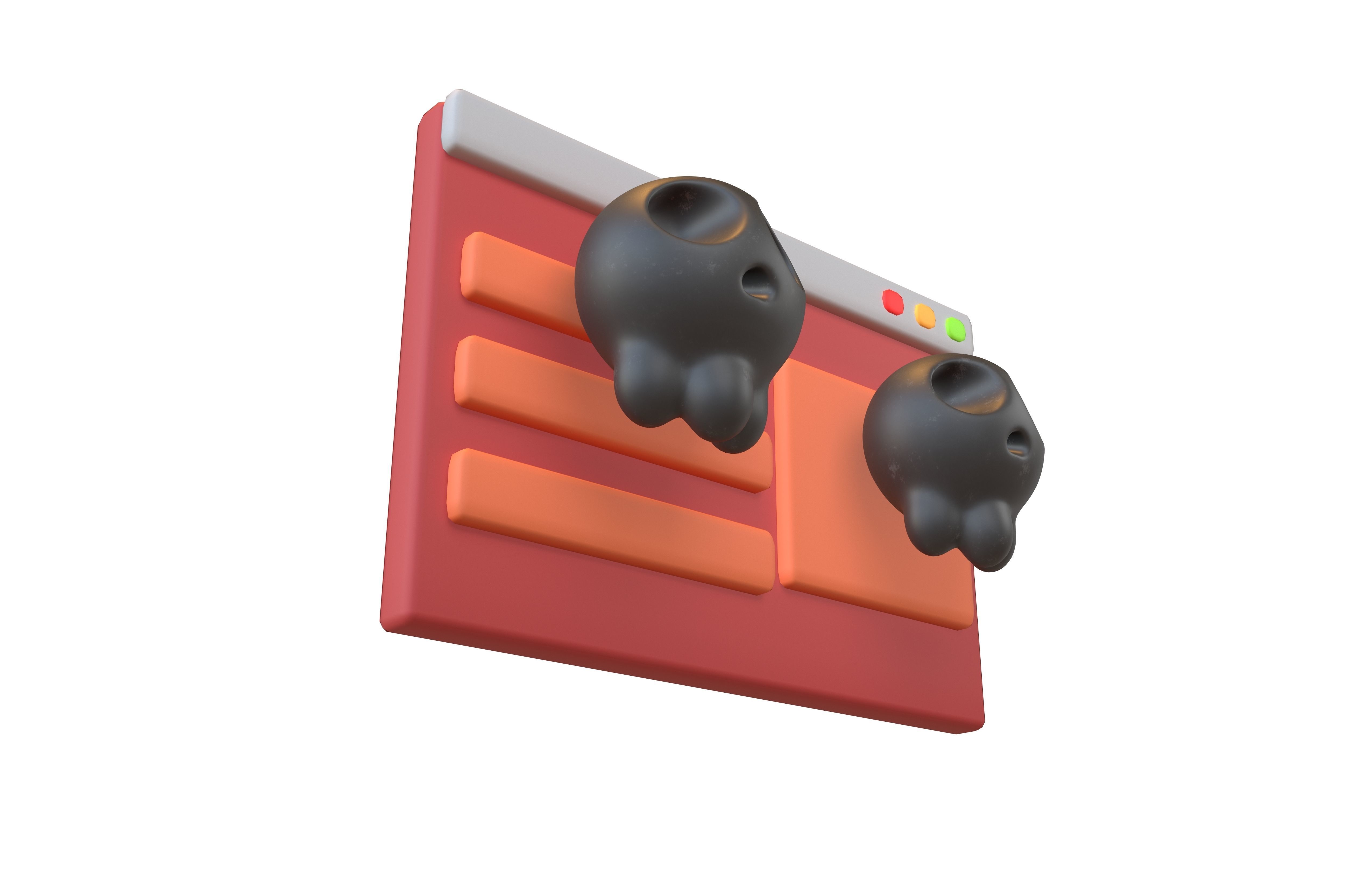 3D model Malicious Website Icon v1 003 VR / AR / low-poly | CGTrader