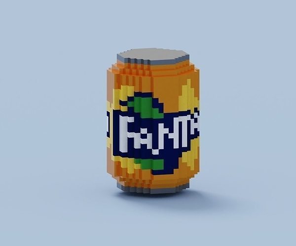 Fanta can pixel art 3D model | CGTrader