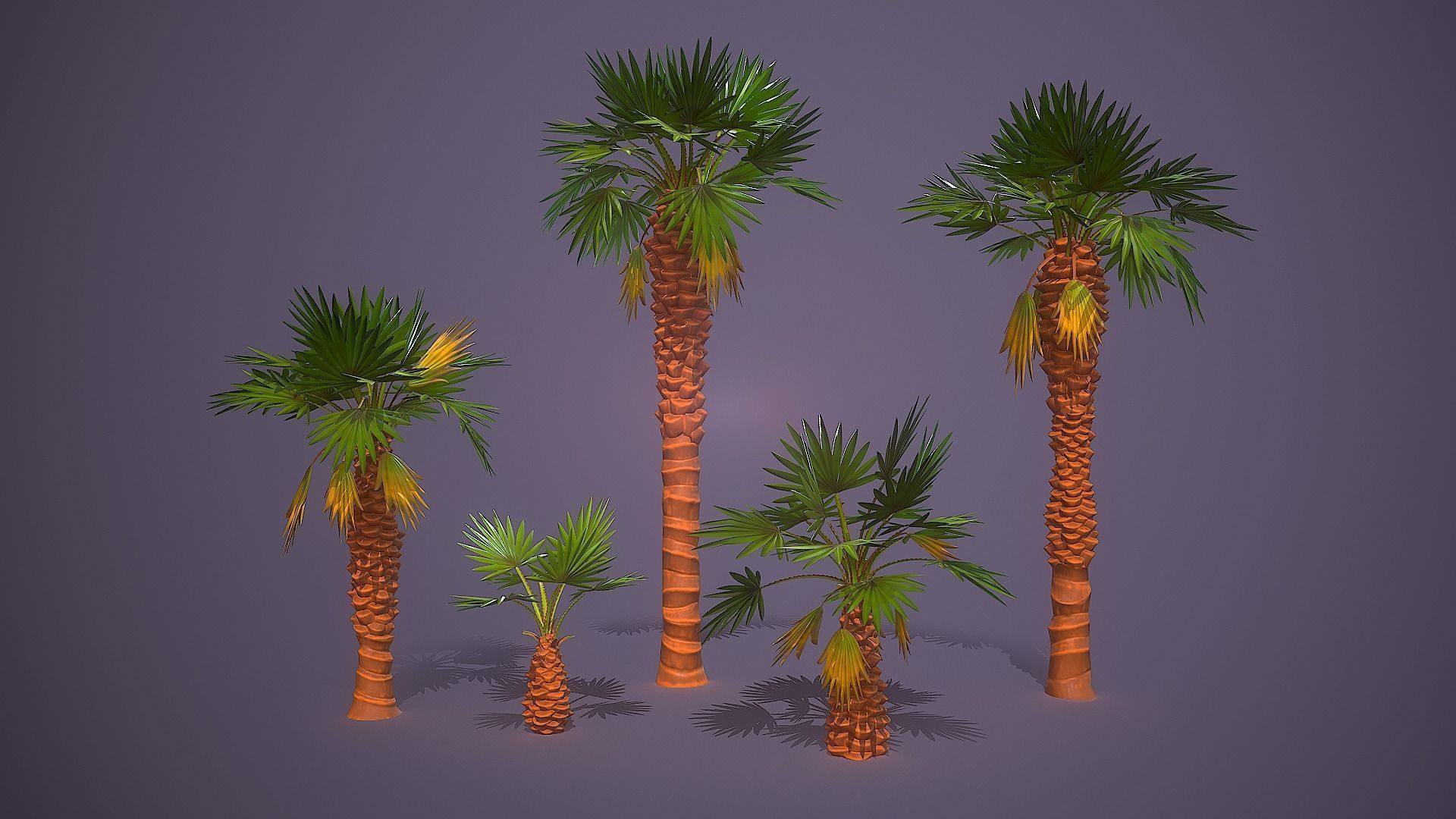 3D model Stylized Palm Trees Pack VR / AR / low-poly | CGTrader