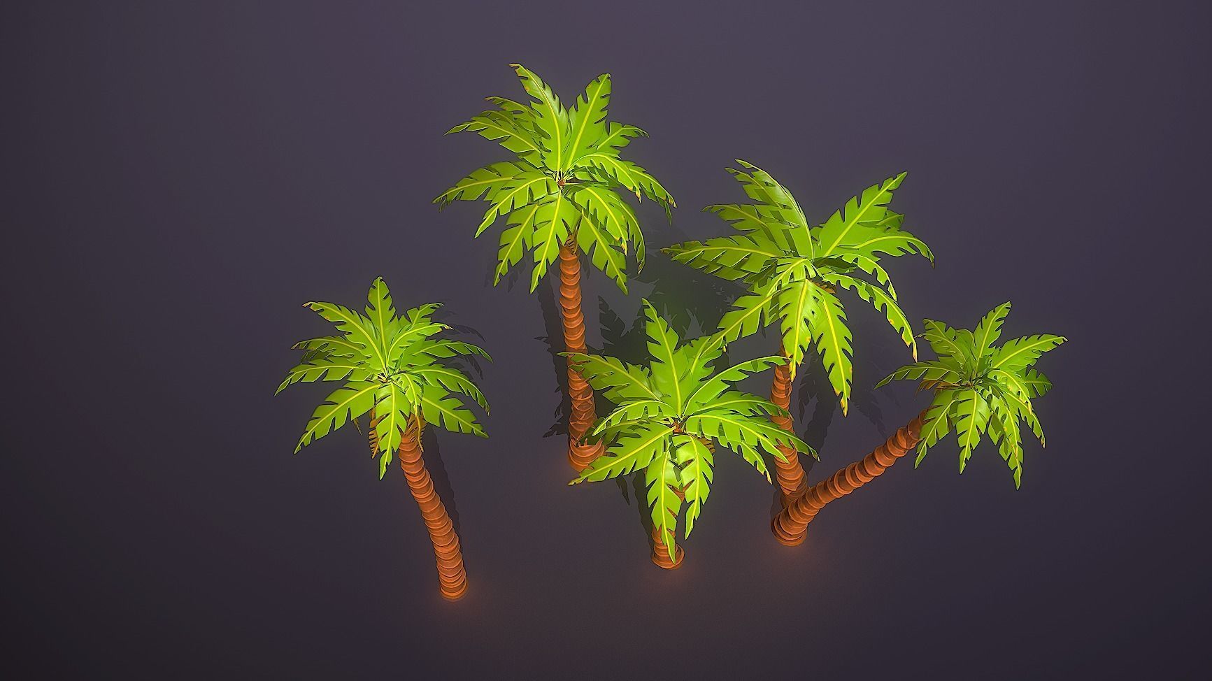 3D model Stylized Palm Trees Pack VR / AR / low-poly | CGTrader