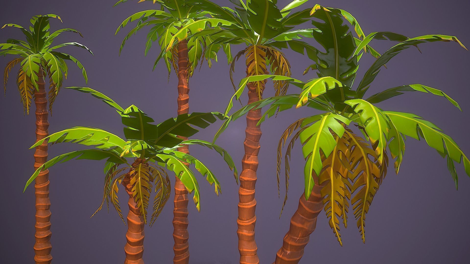 3D model Stylized Palm Trees Pack VR / AR / low-poly | CGTrader