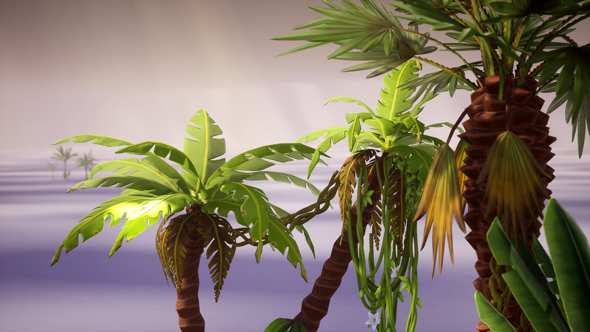 3D model Stylized Palm Trees Pack VR / AR / low-poly | CGTrader