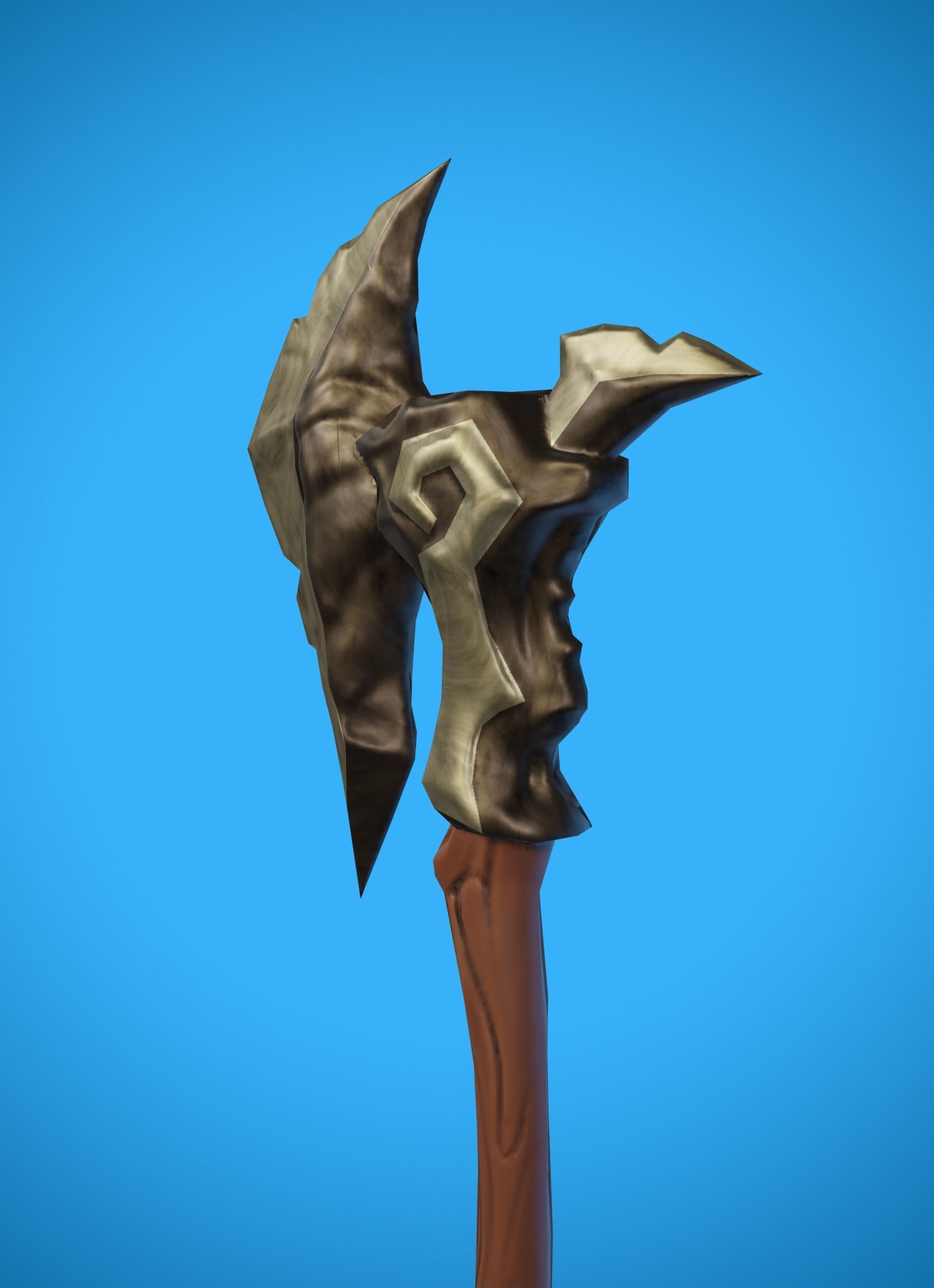 3D model Stylized Axe Weapon Low Poly Game Ready 1k Tris VR / AR / low ...