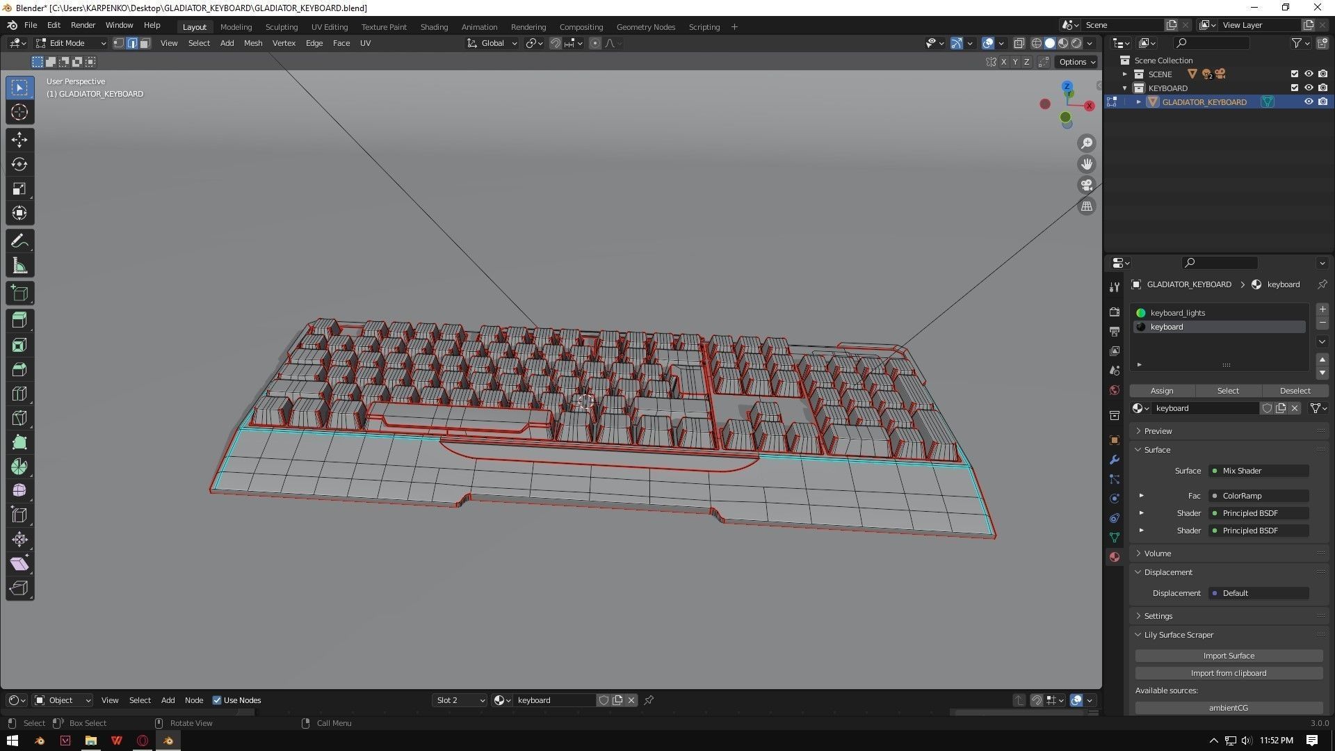 KEYBOARD GLADIATOR free 3D model | CGTrader