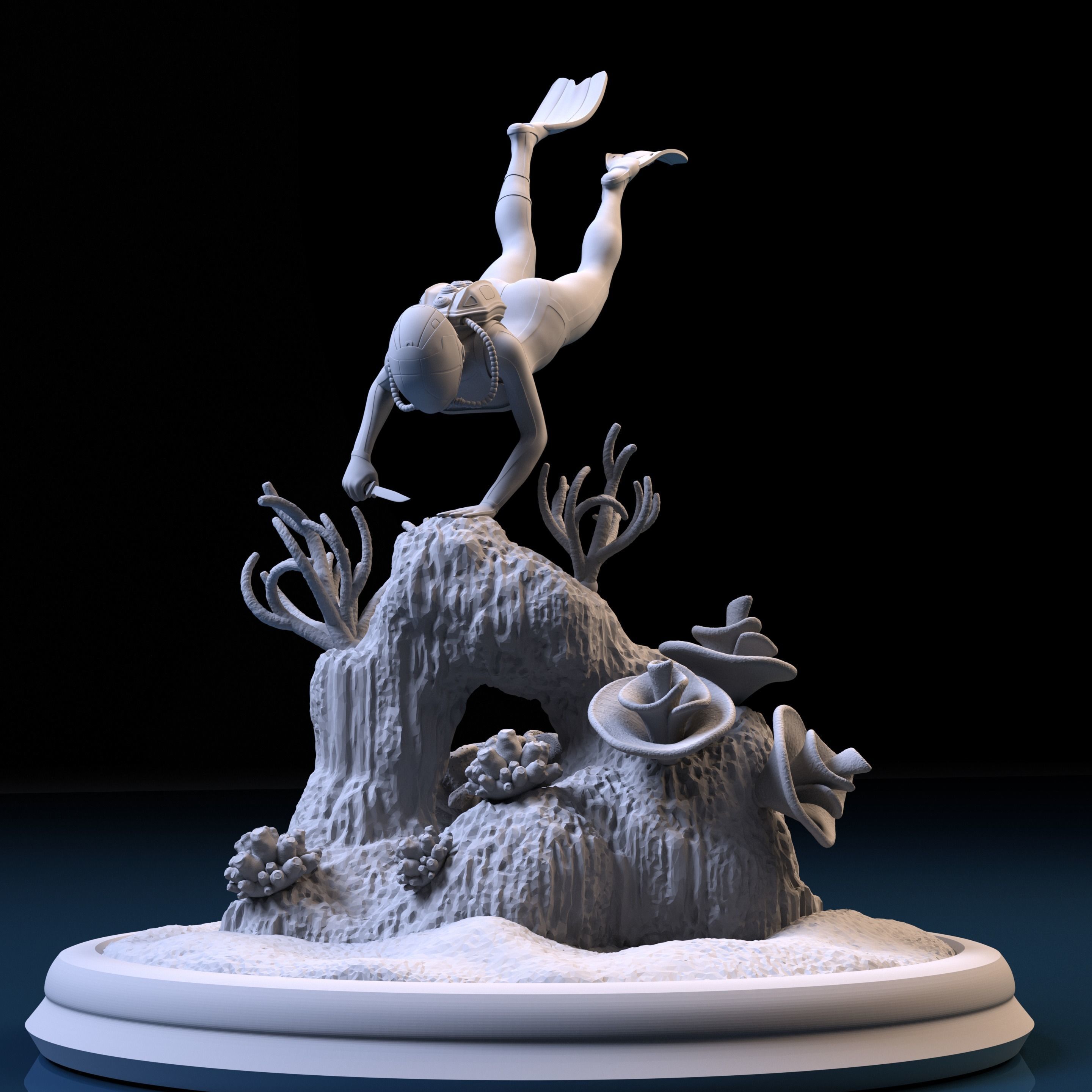 SCI-FI SCUBA DIVER DIORAMA 3D model 3D printable | CGTrader