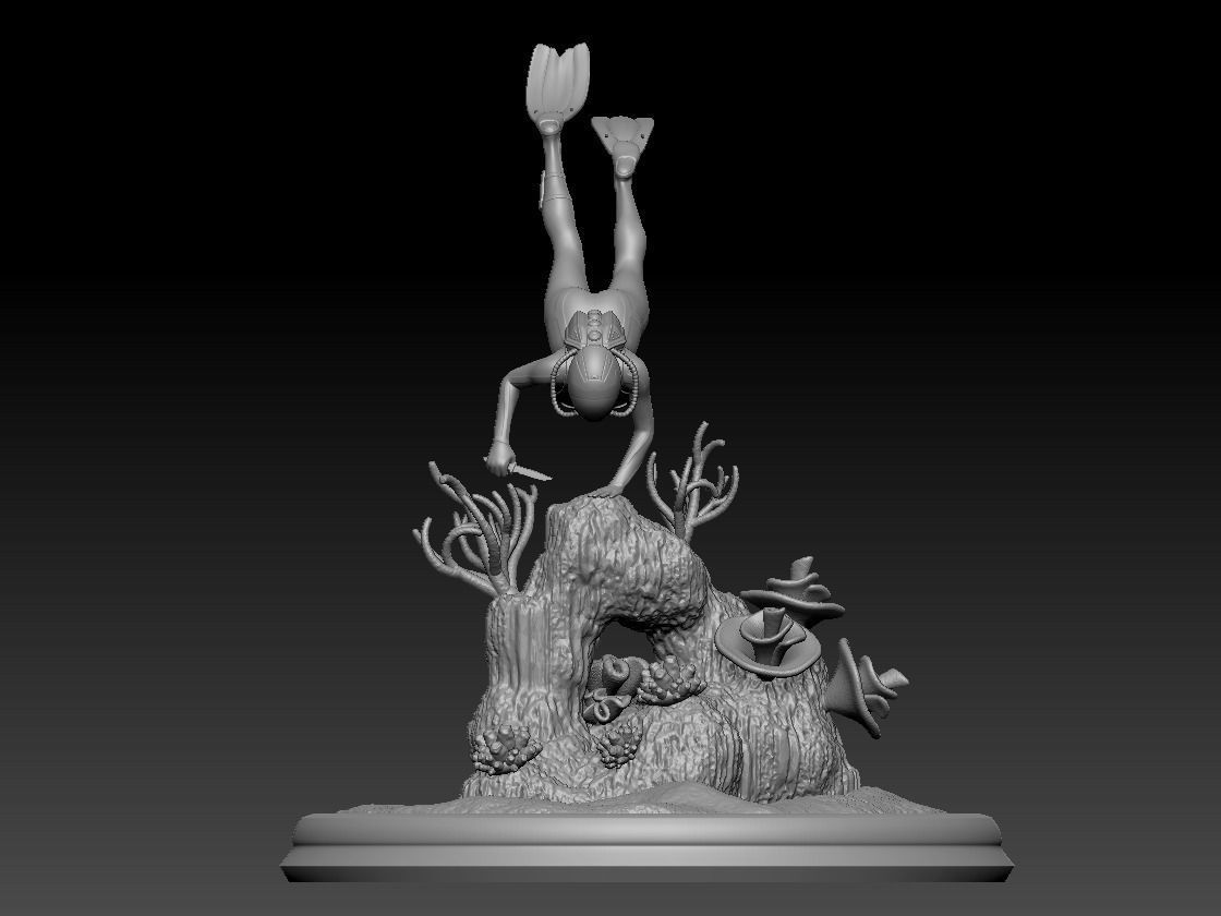 SCI-FI SCUBA DIVER DIORAMA 3D model 3D printable | CGTrader