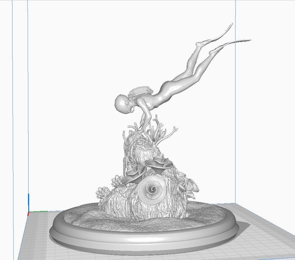 SCI-FI SCUBA DIVER DIORAMA 3D model 3D printable | CGTrader