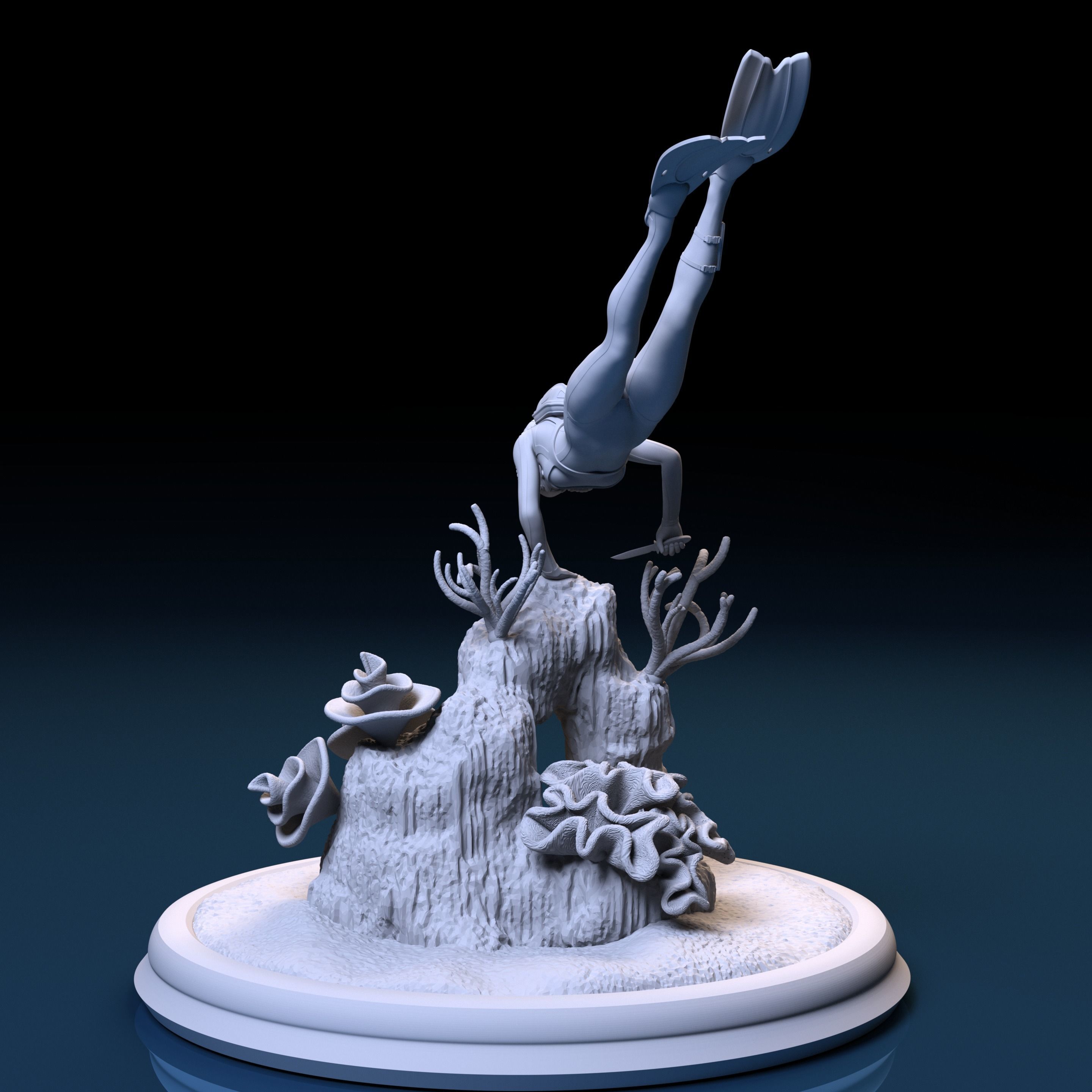 SCI-FI SCUBA DIVER DIORAMA 3D model 3D printable | CGTrader