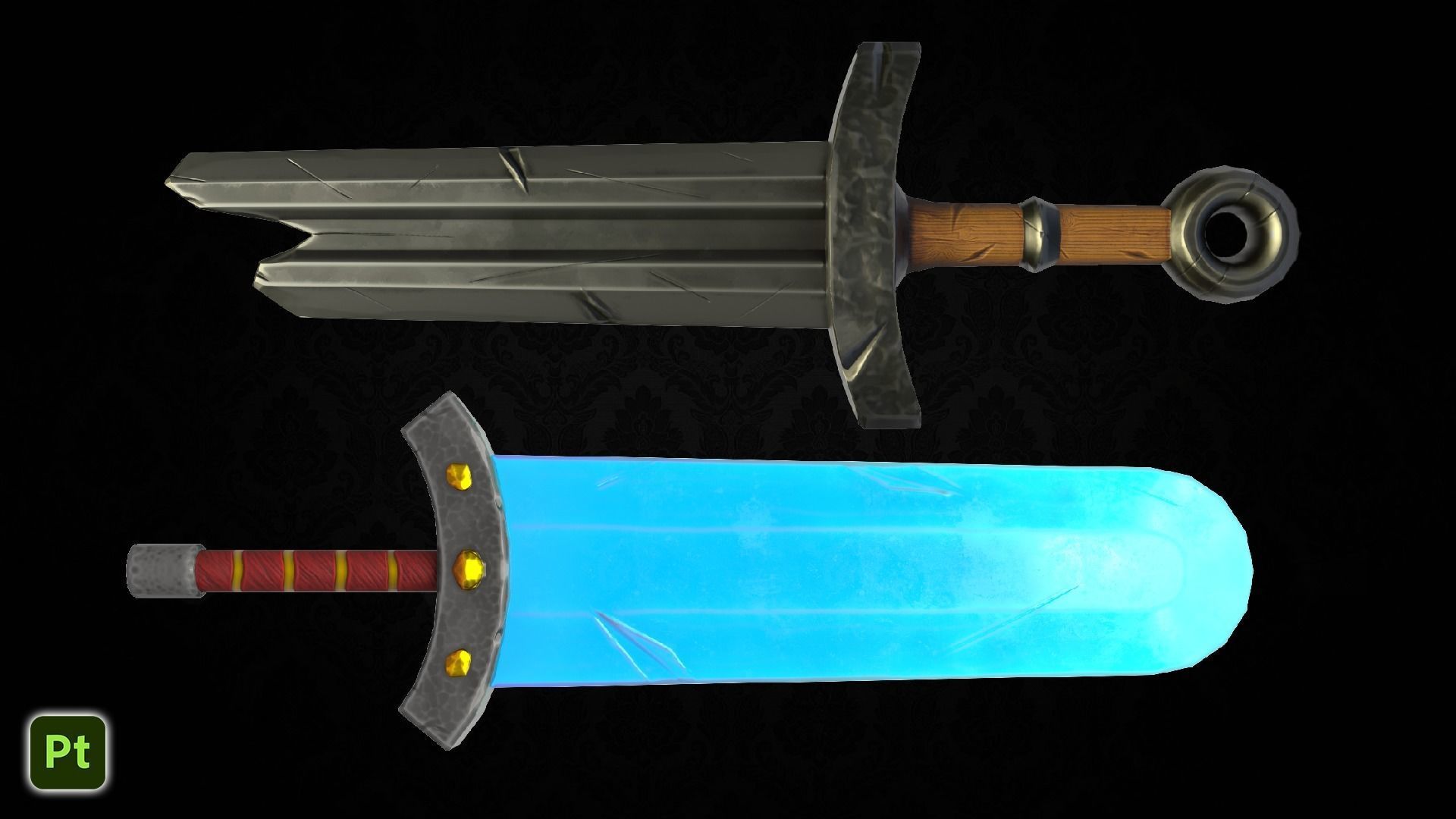 3D model Game Ready Fantasy Weapons with Textures - Volume 1 VR / AR ...