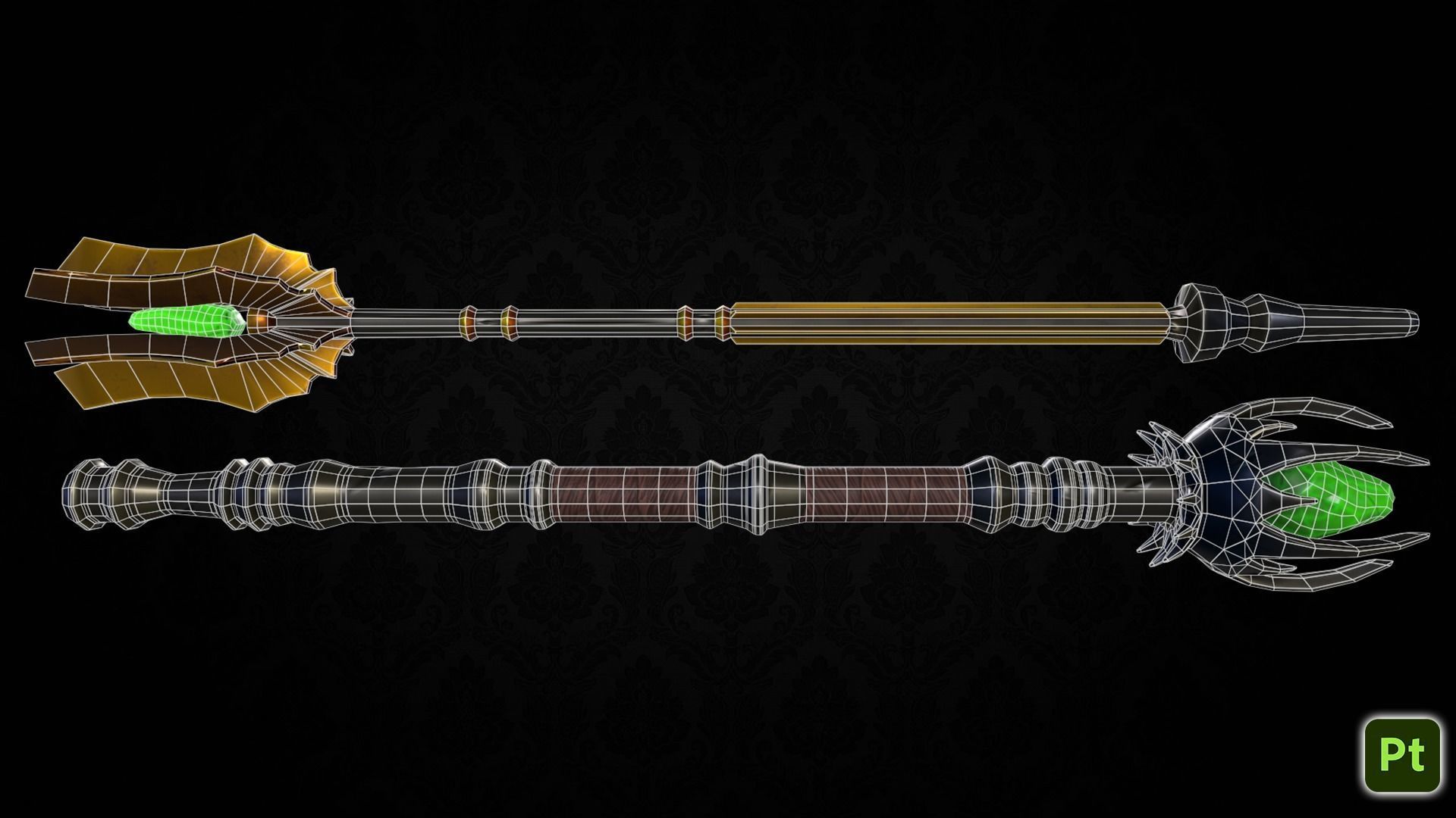 3D model Game Ready Fantasy Weapons with Textures - Volume 1 VR / AR ...