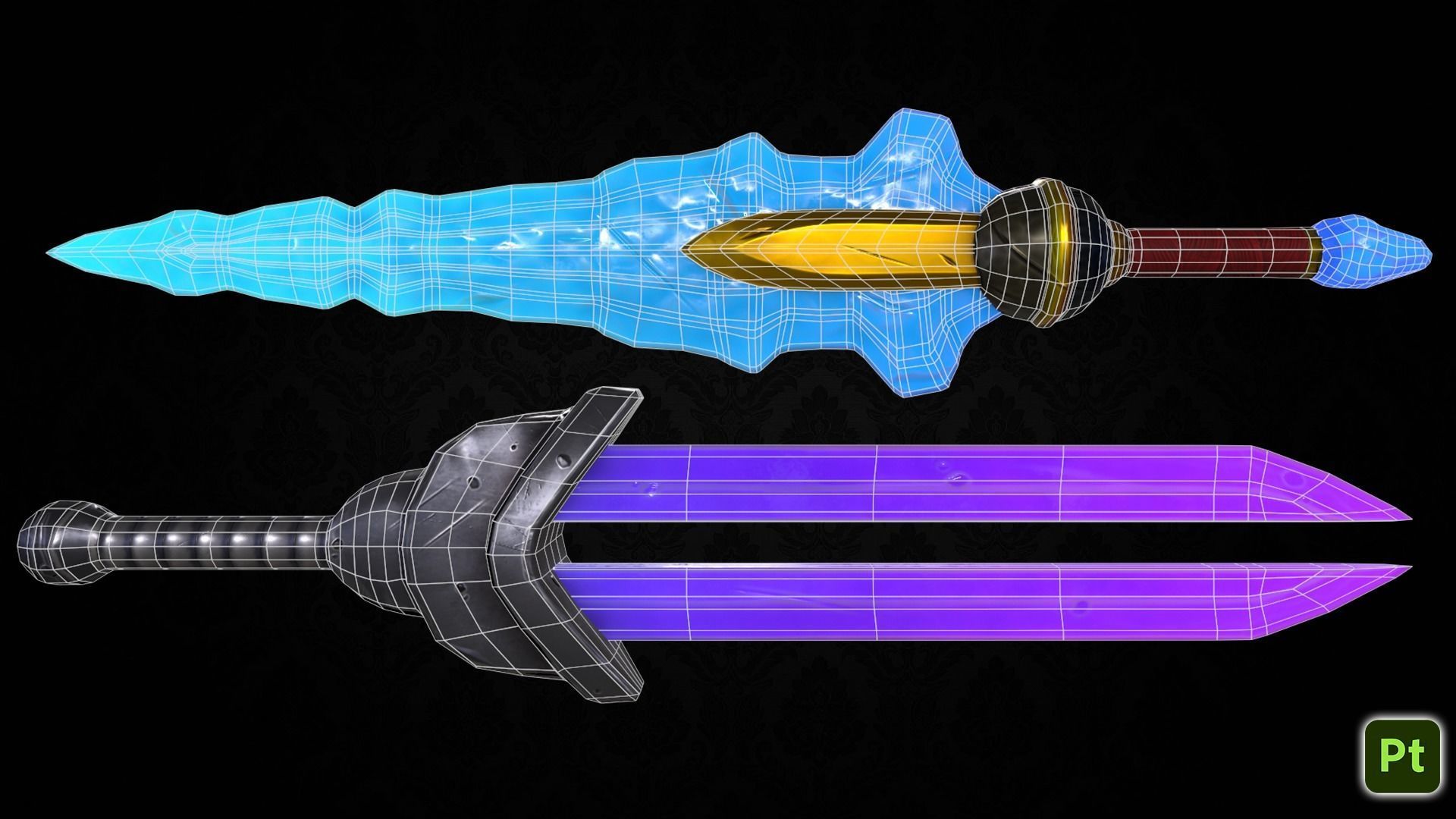 3D model Game Ready Fantasy Weapons with Textures - Volume 1 VR / AR ...