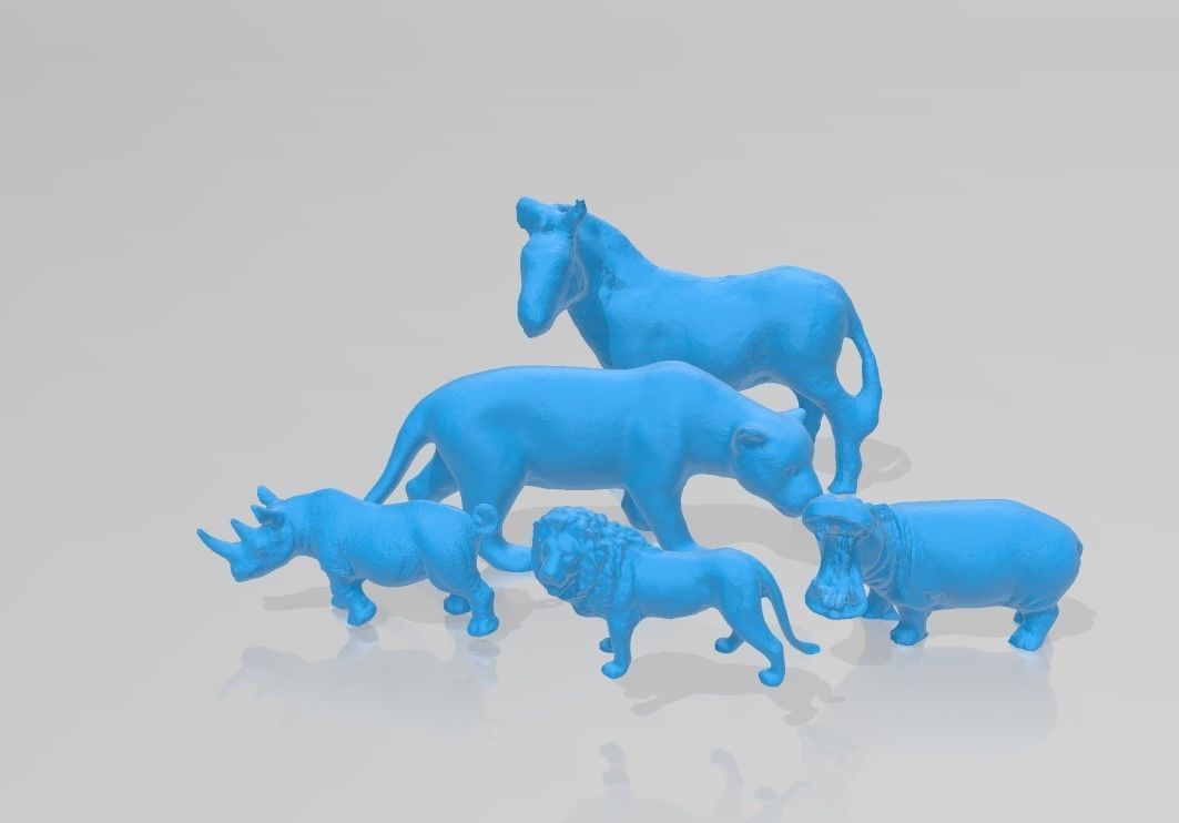 African Savanna with 5 Unique Safari Animal STL Files 3D Pack 3D model ...