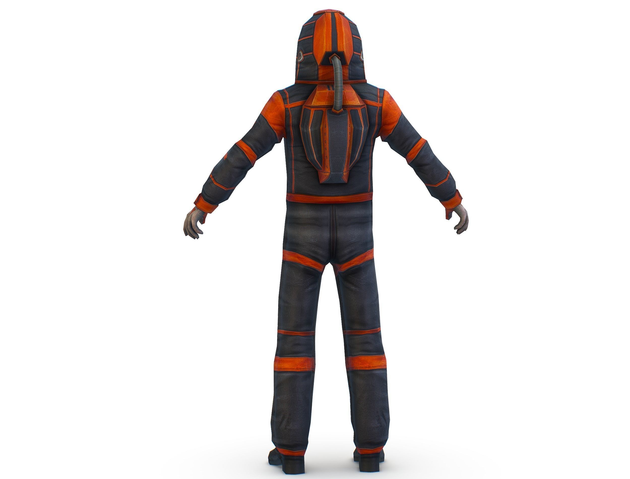 3D model young male lab technician in a chemistry suit VR / AR / low ...