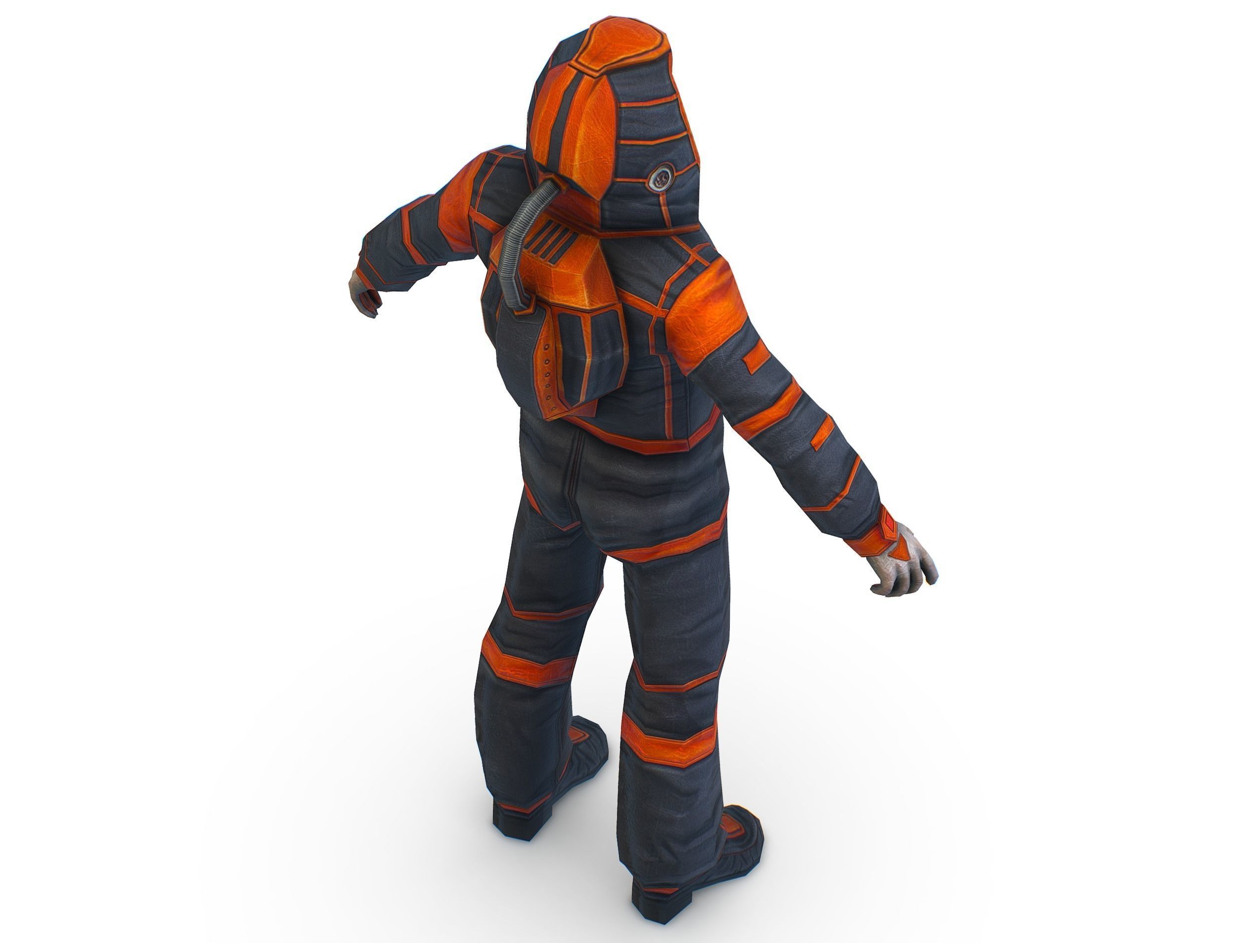 3D model young male lab technician in a chemistry suit VR / AR / low ...