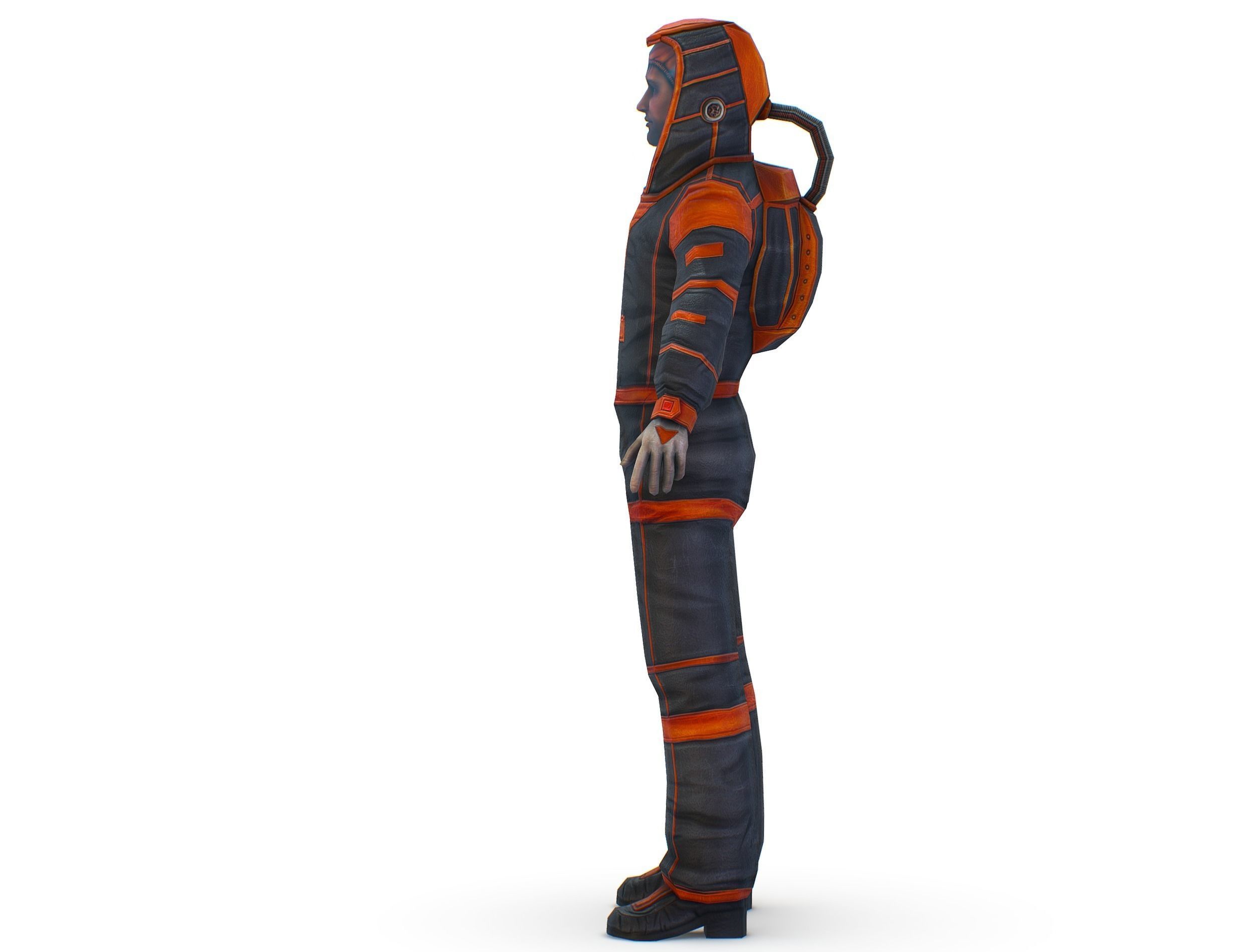 3D model young male lab technician in a chemistry suit VR / AR / low ...