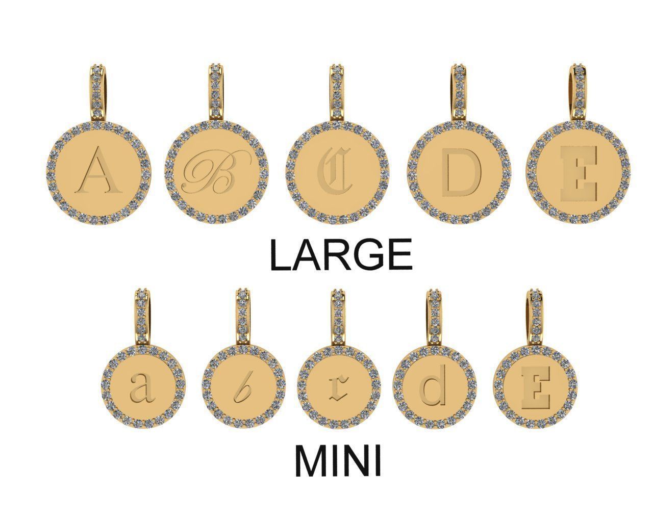Multiple Gold Engraving Charms 3D model 3D printable | CGTrader