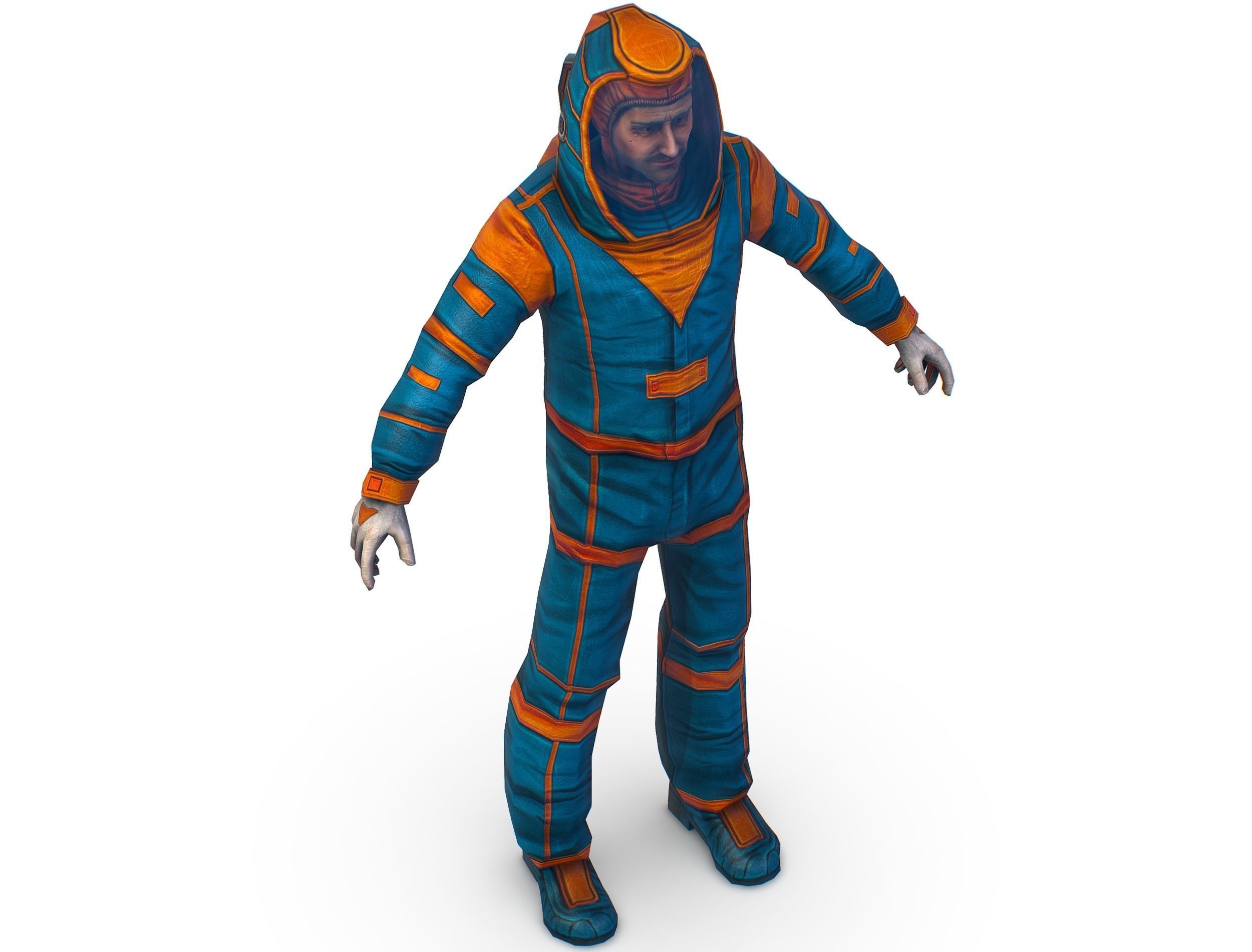 3D model young male lab technician in a chemistry VR / AR / low-poly ...