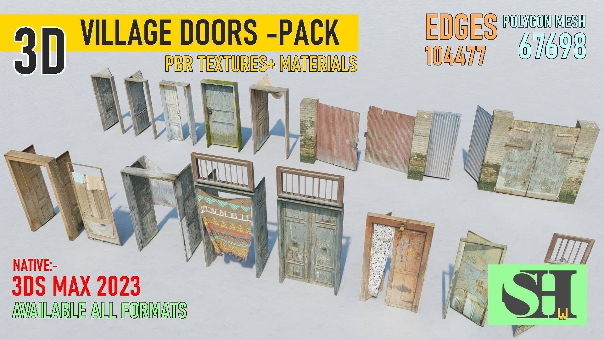 3D model Village Door Pack VR / AR / low-poly | CGTrader