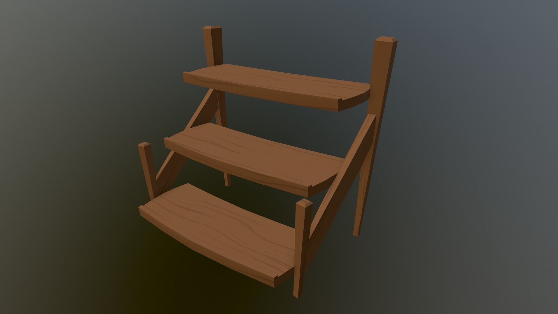 3D model Cartoon Wooden Shelf Stand VR / AR / low-poly | CGTrader