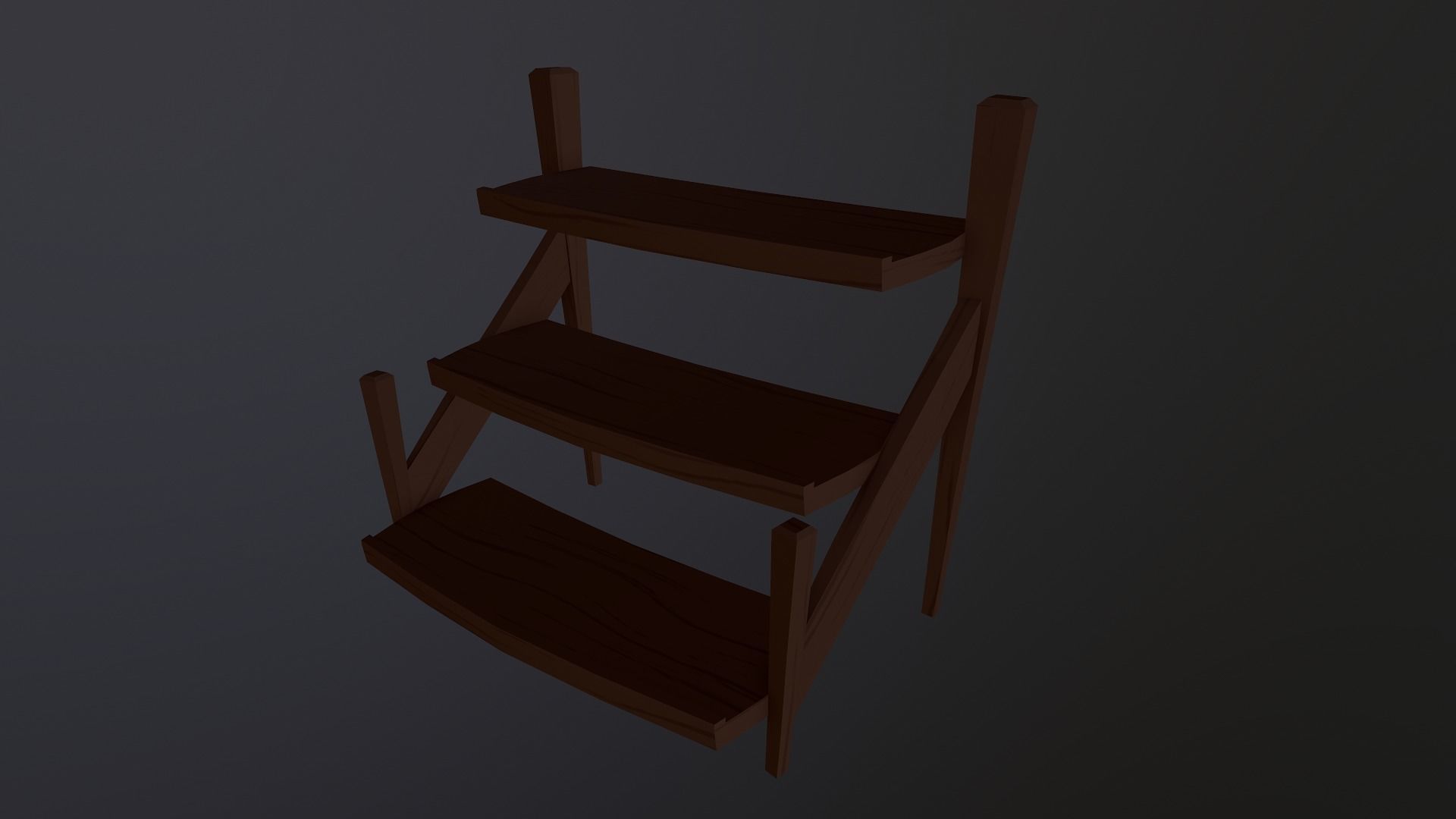 3D model Cartoon Wooden Shelf Stand VR / AR / low-poly | CGTrader