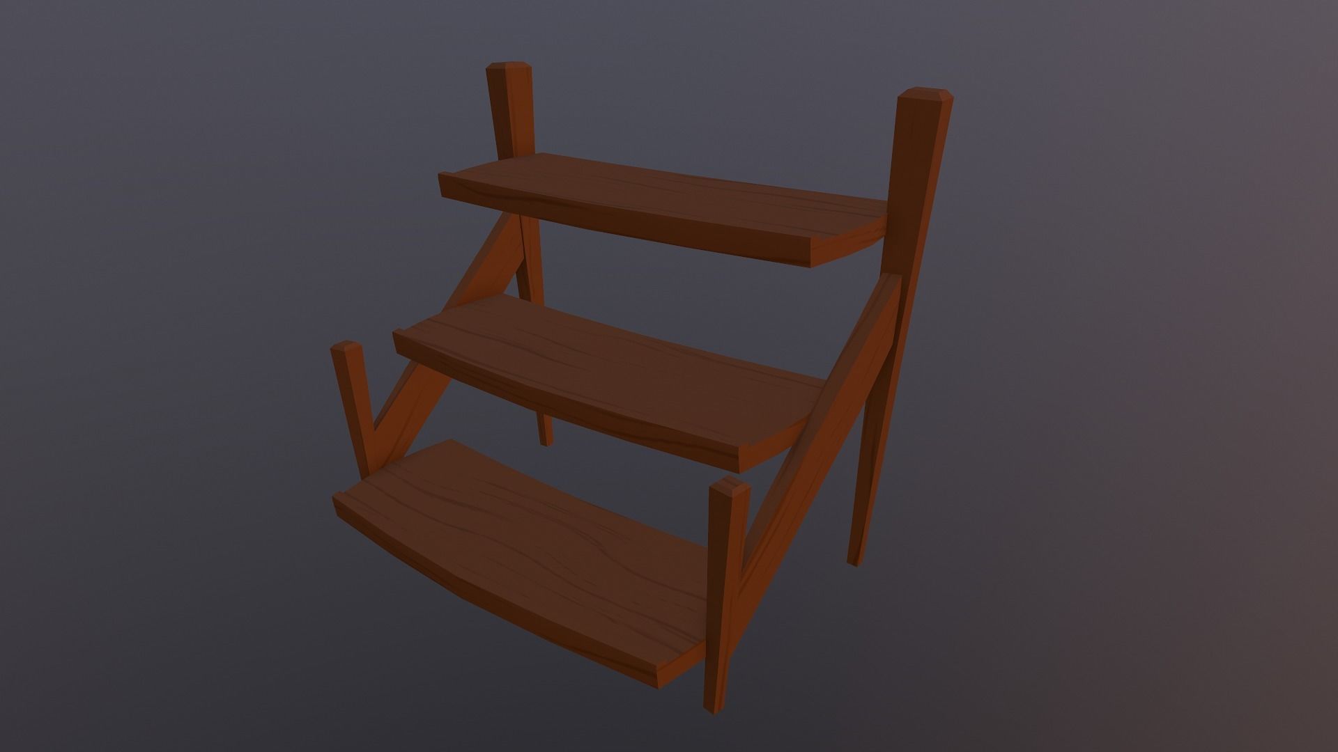 3D model Cartoon Wooden Shelf Stand VR / AR / low-poly | CGTrader
