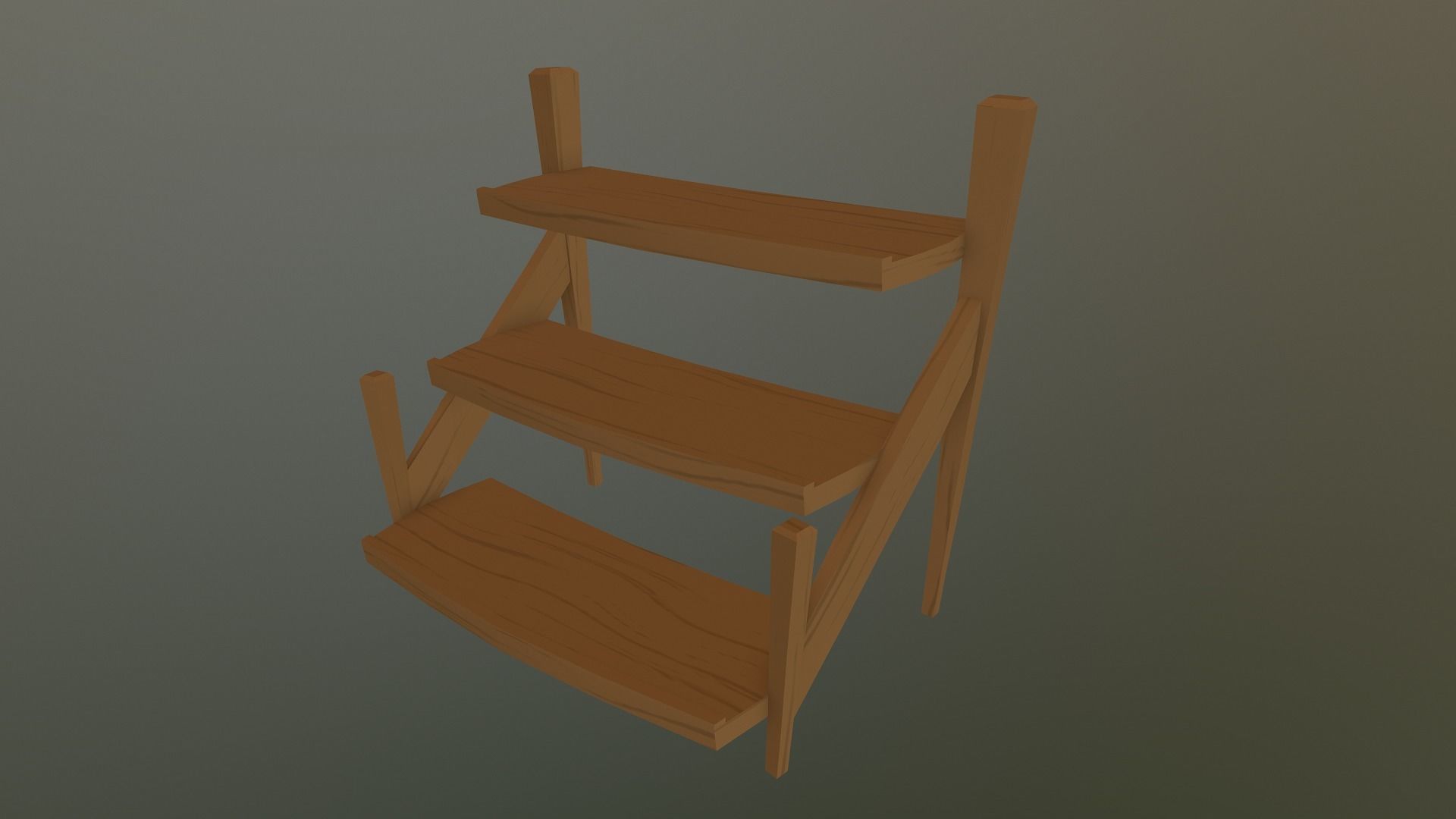 3D model Cartoon Wooden Shelf Stand VR / AR / low-poly | CGTrader