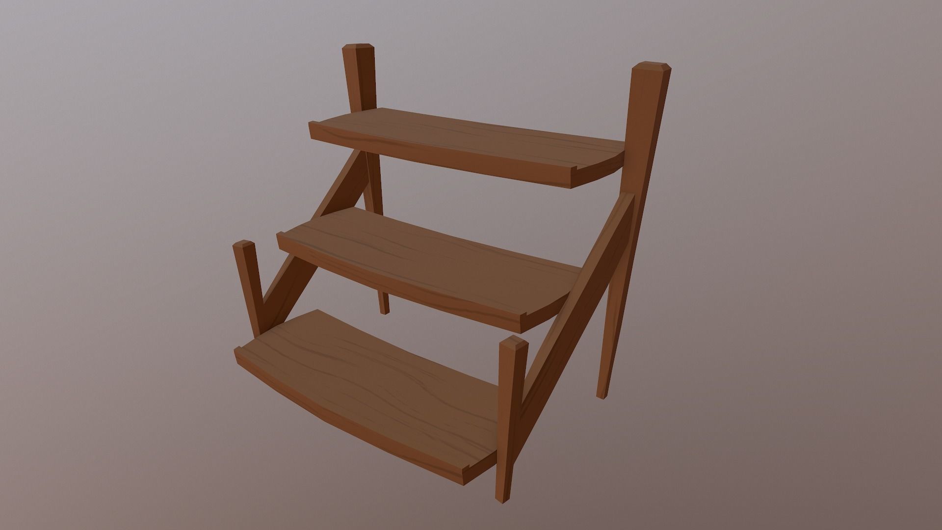 3D model Cartoon Wooden Shelf Stand VR / AR / low-poly | CGTrader