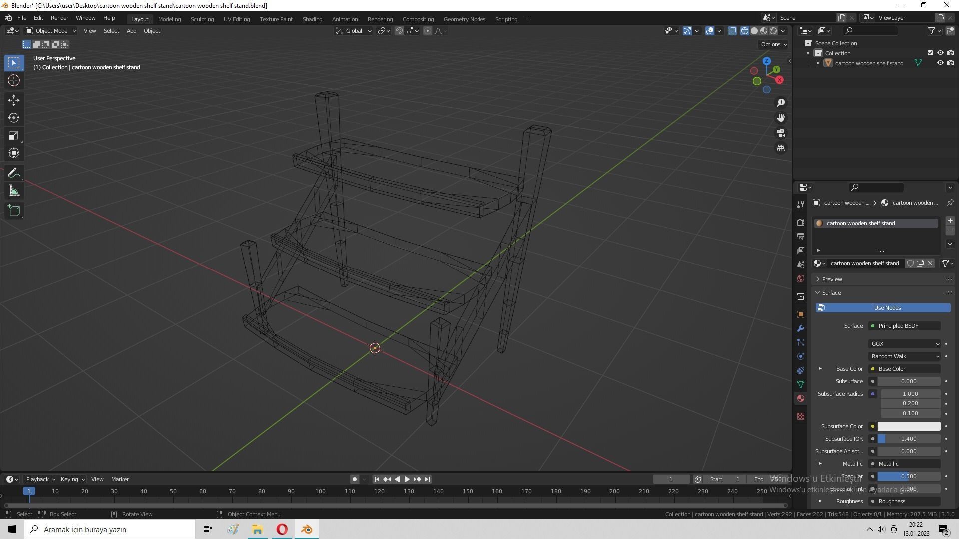 3D model Cartoon Wooden Shelf Stand VR / AR / low-poly | CGTrader