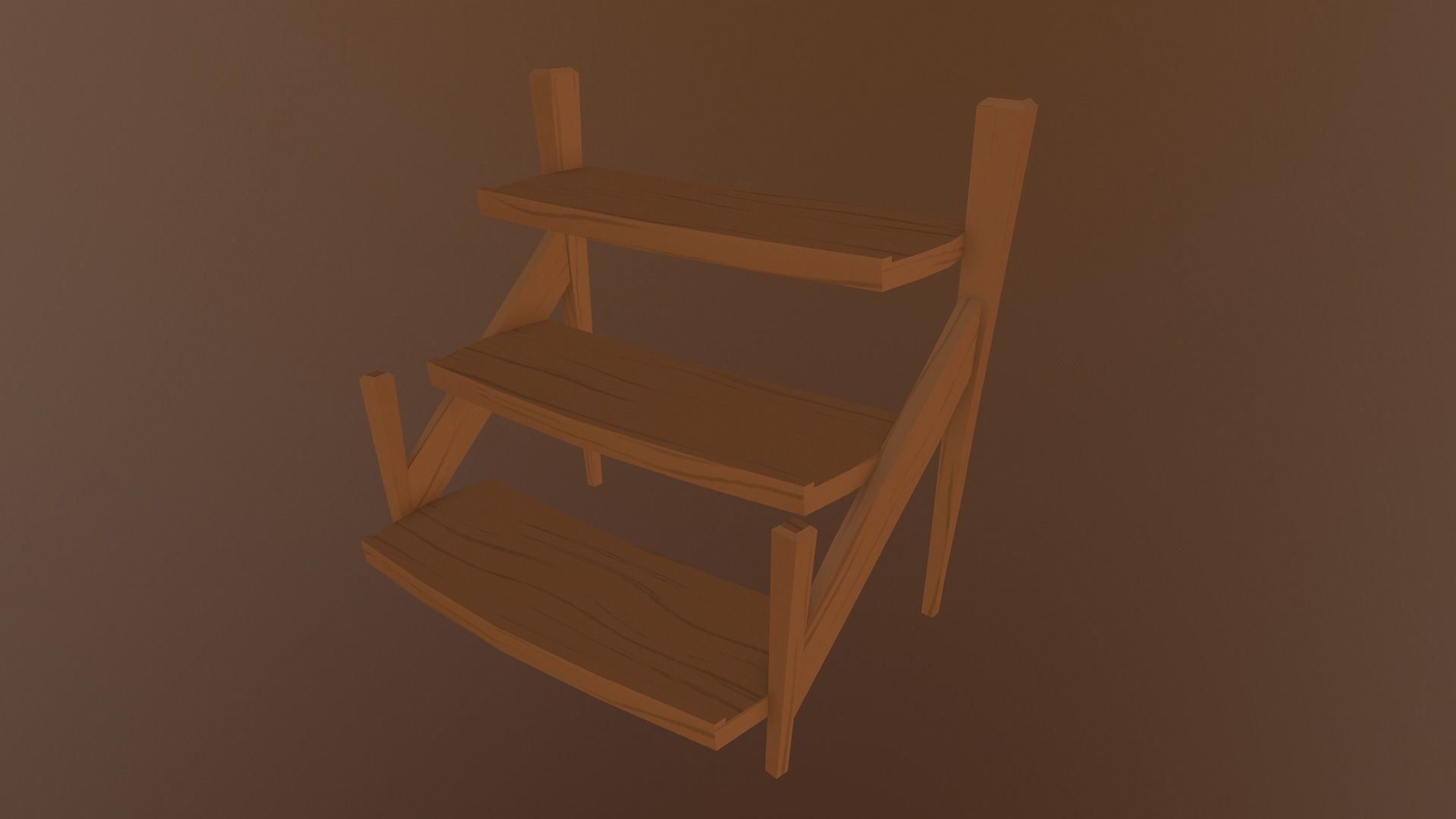3D model Cartoon Wooden Shelf Stand VR / AR / low-poly | CGTrader