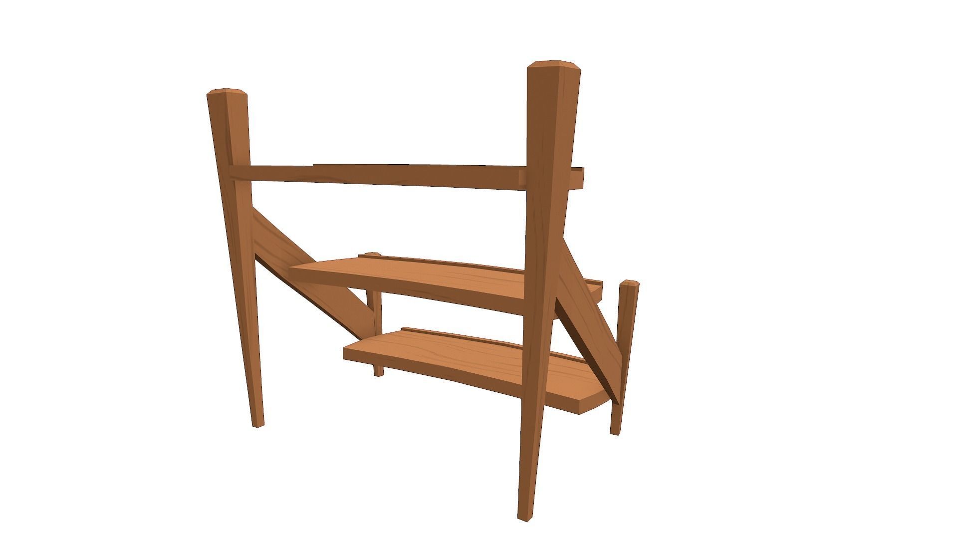 3D model Cartoon Wooden Shelf Stand VR / AR / low-poly | CGTrader