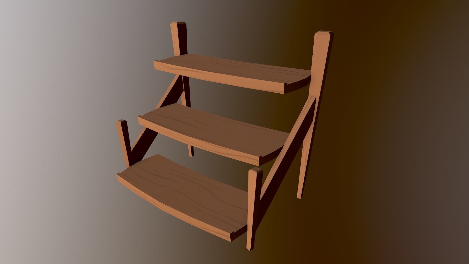 3D model Cartoon Wooden Shelf Stand VR / AR / low-poly | CGTrader