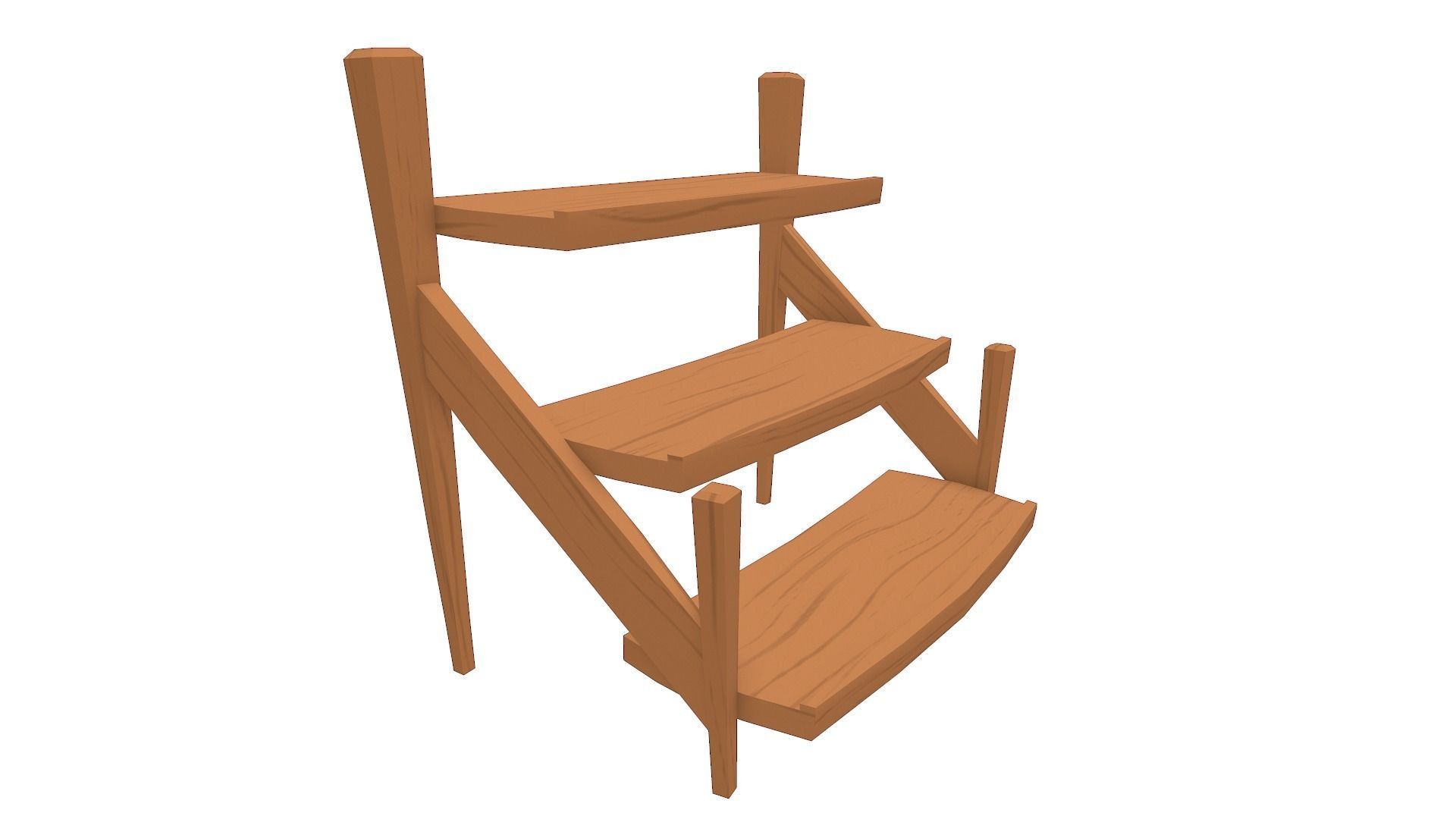 3D model Cartoon Wooden Shelf Stand VR / AR / low-poly | CGTrader