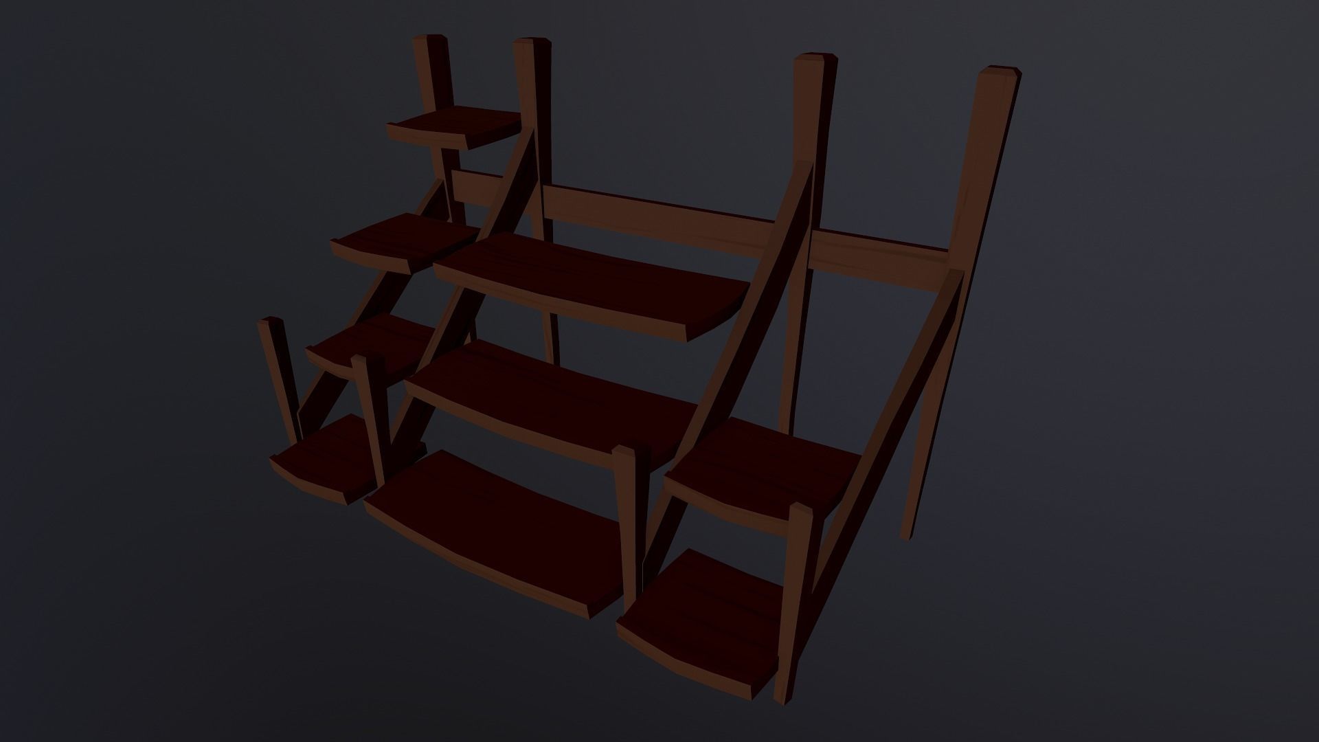 3D model Cartoon Wooden Shelf Stand 1 VR / AR / low-poly | CGTrader