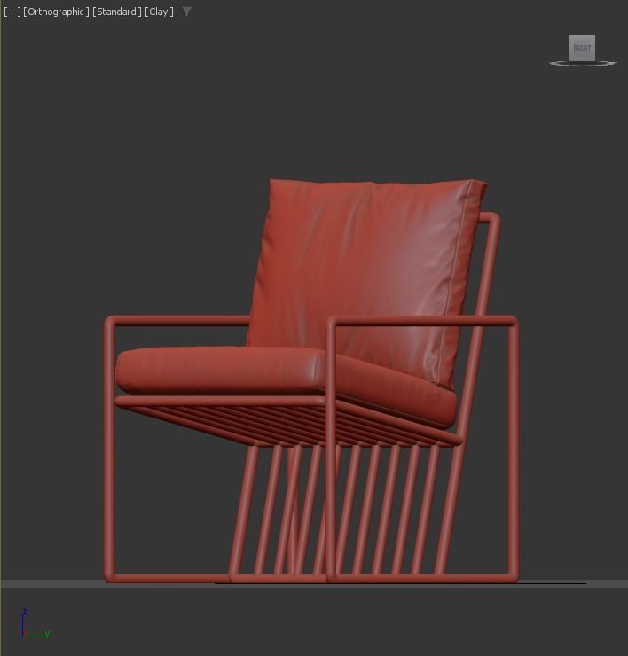 Metalic velvet lounge armchair 3D model | CGTrader