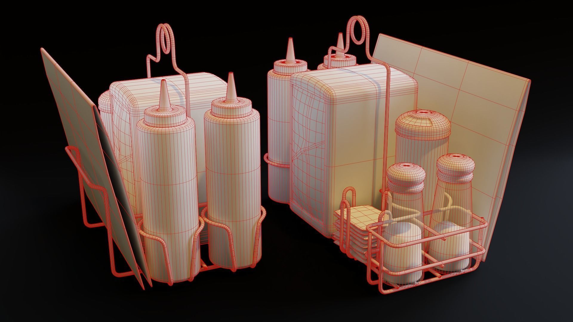 3D model Retro Diner Condiment Caddy VR / AR / low-poly | CGTrader