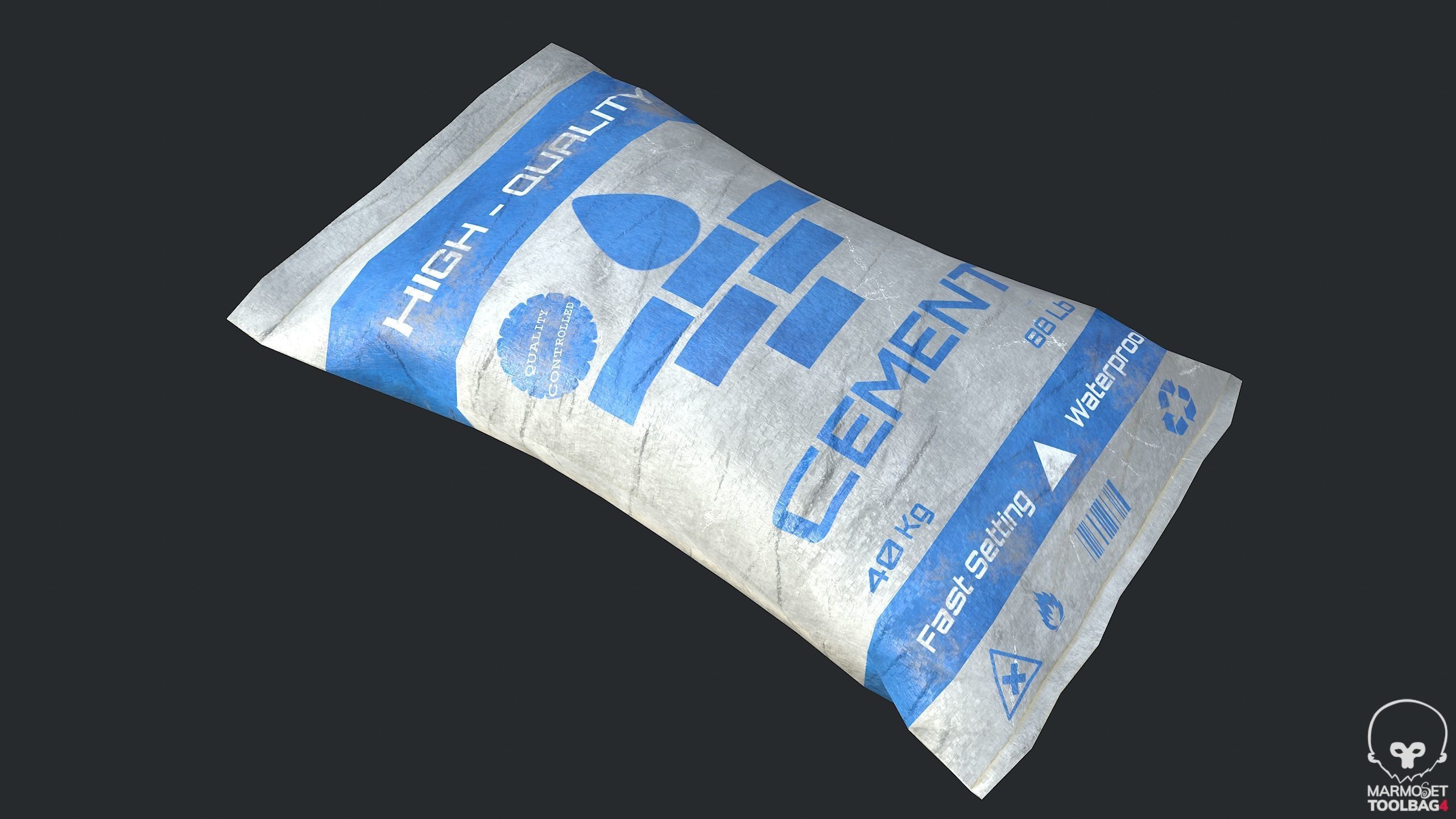 3D model Concrete Mixer - Water Tank -Pallet-Cement Bag - Concrete ...