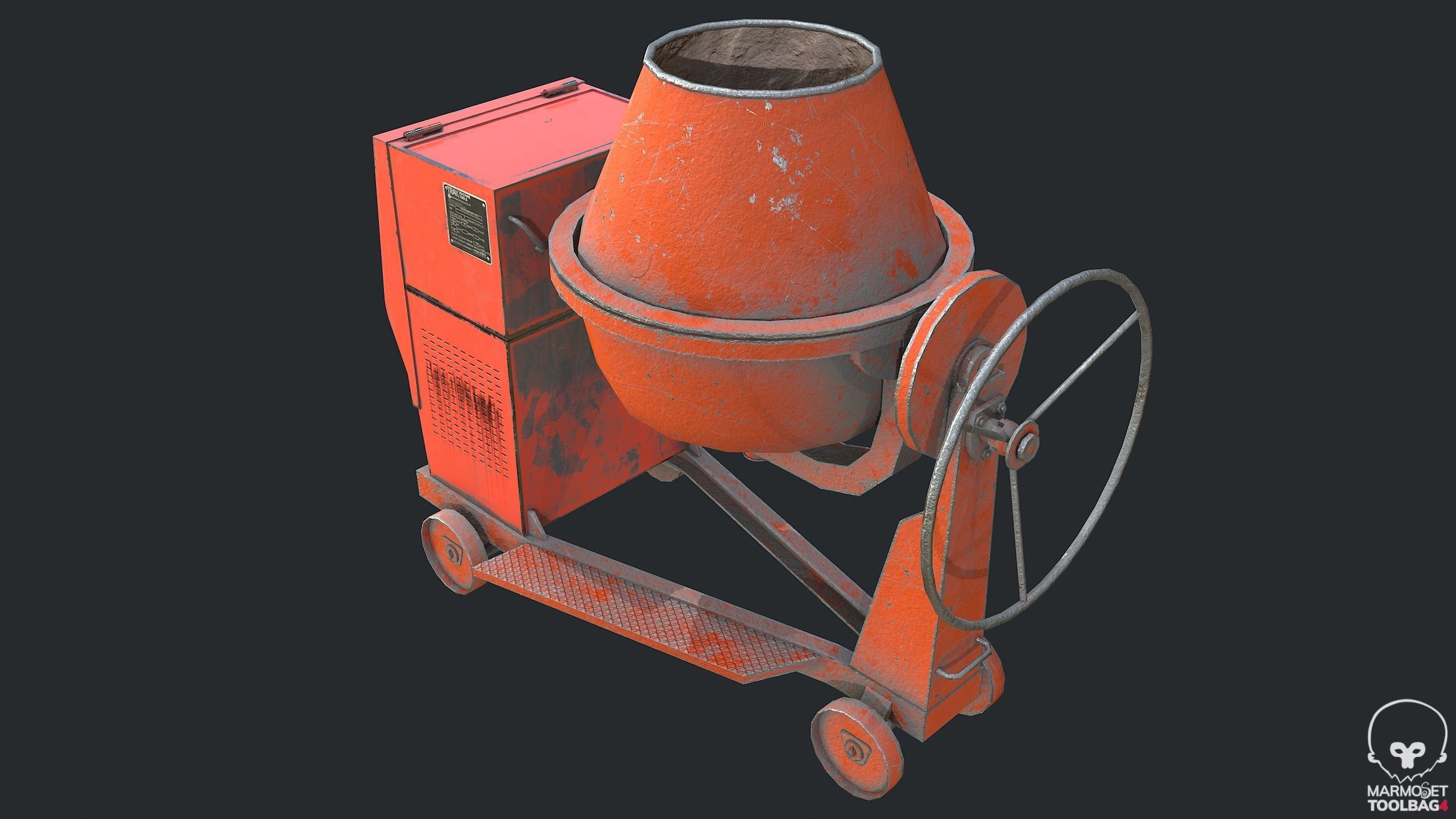 3D model Concrete Mixer - Water Tank -Pallet-Cement Bag - Concrete ...