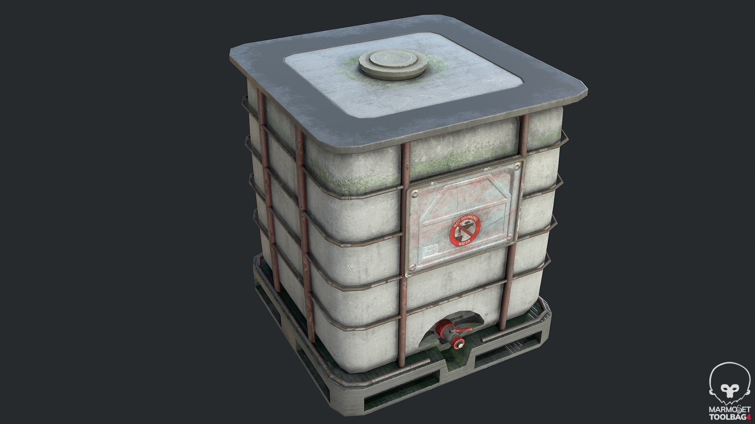 3D model Concrete Mixer - Water Tank -Pallet-Cement Bag - Concrete ...