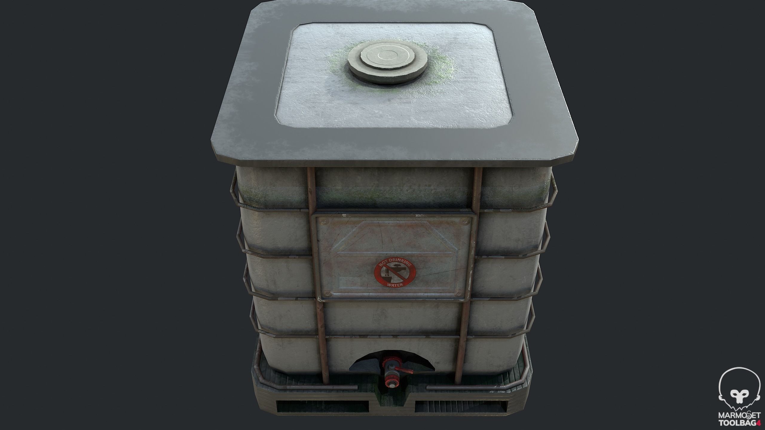 3D model Concrete Mixer - Water Tank -Pallet-Cement Bag - Concrete ...