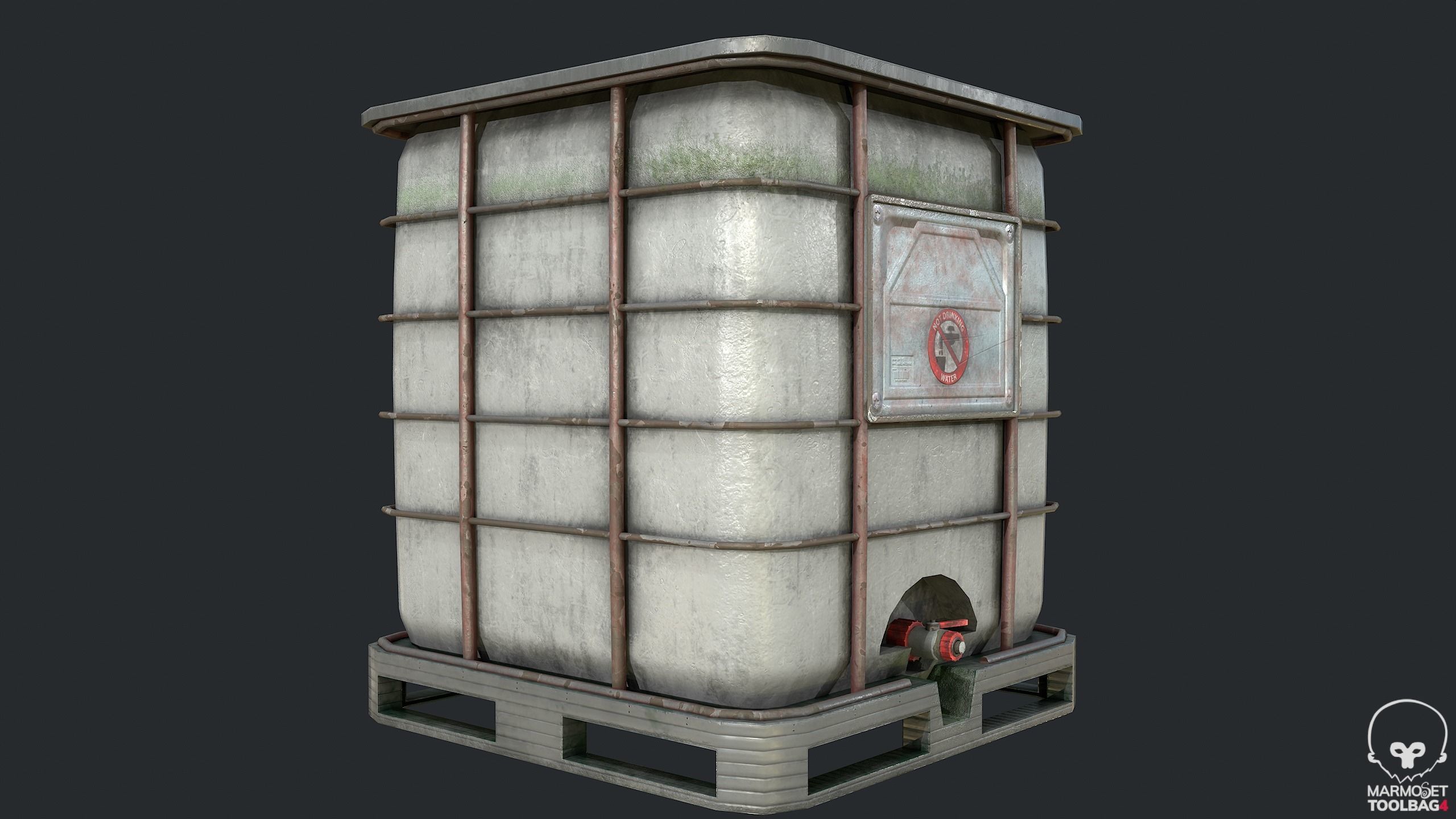 3D model Concrete Mixer - Water Tank -Pallet-Cement Bag - Concrete ...